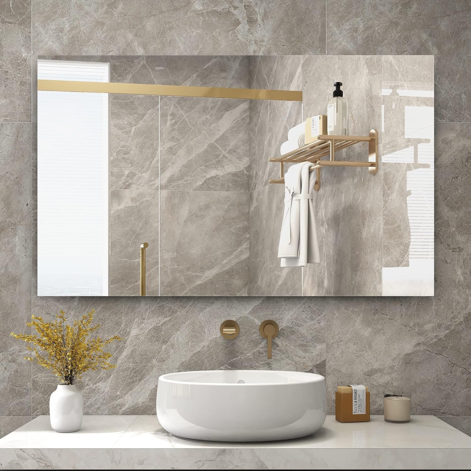 580W Mirror Infrared heater Mirror Heating Panel with On/Off Switch ...