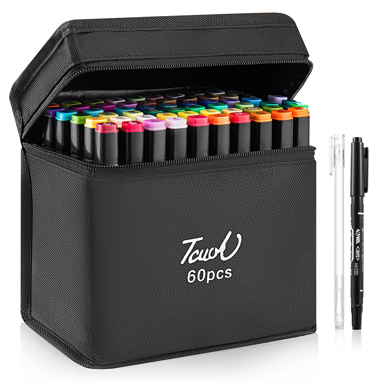 Shoze Colouring Pens - 60 Colors Marker Pens Twin Tips Permanent Marker ...