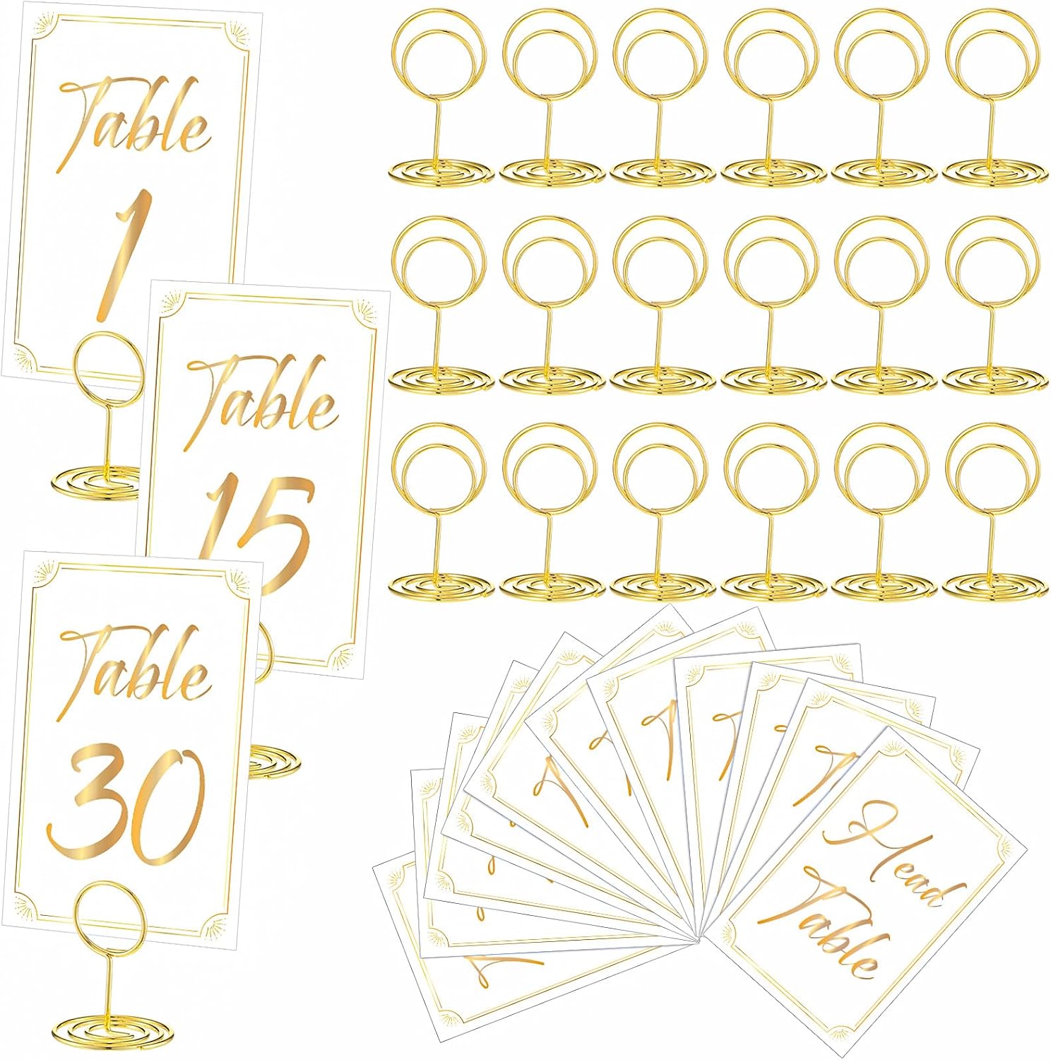 Amazon.com: Thenshop 31 Sets Table Number Cards with Holders, 1-30 ...