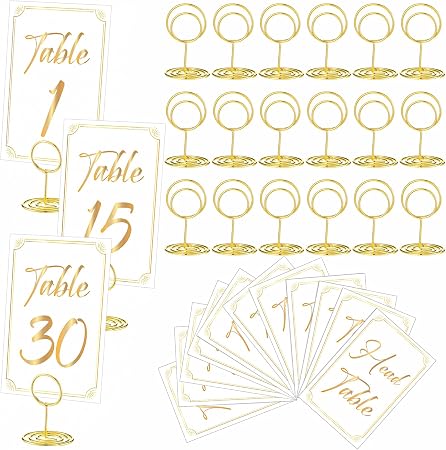 Amazon.com: Thenshop 31 Sets Table Number Cards with Holders, 1-30 ...