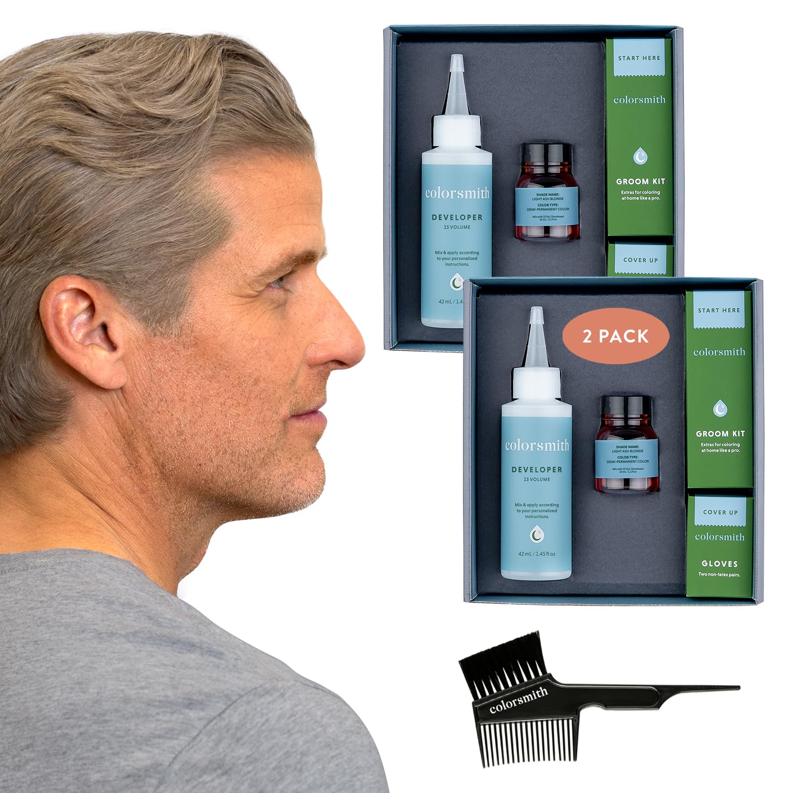 Amazon.com : Colorsmith Hair & Beard Color for Blending Grays 2 pack ...