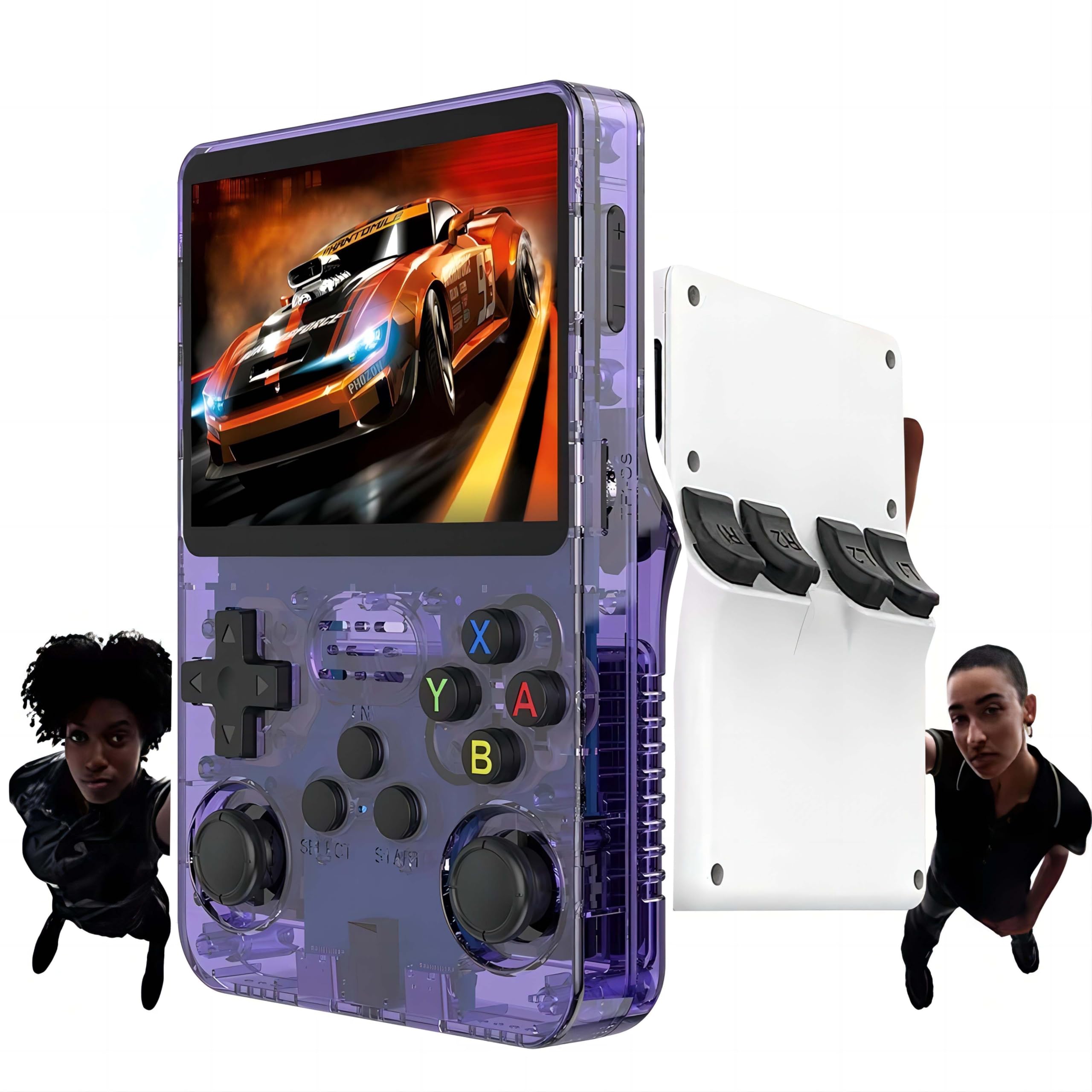 videogame portátil console portátil R36S, com cartão TF de 128GB ...