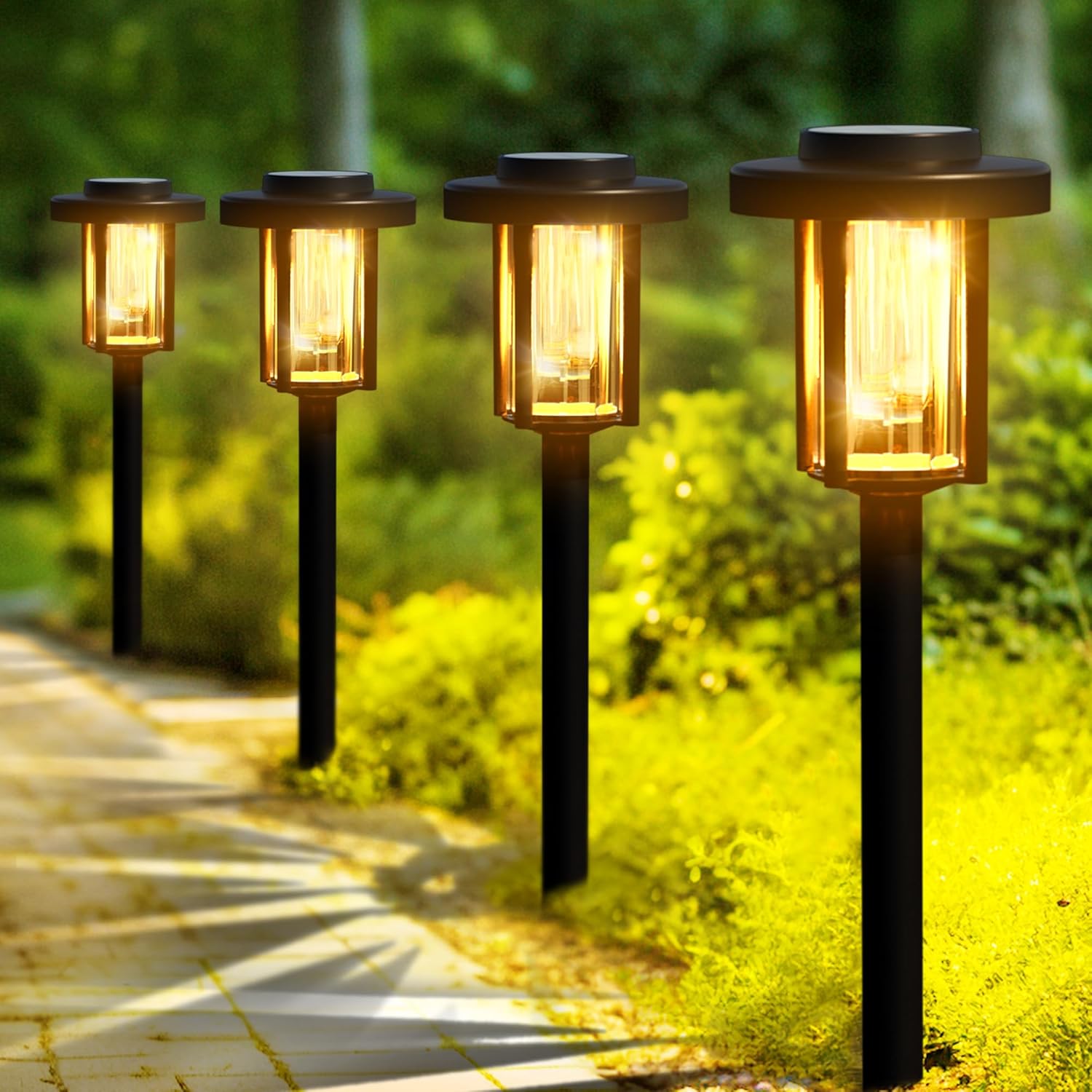 SUNCKET Solar Pathway Lights Outdoor, Bright Solar Outdoor Lights 12 ...