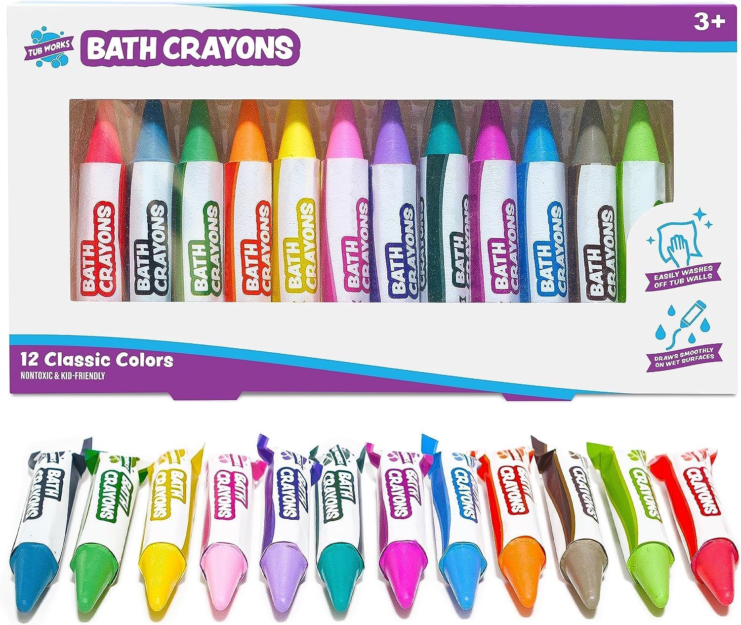Amazon.com : Nuby 5-Pack Easy Clean Bath Time Crayons : Toys & Games