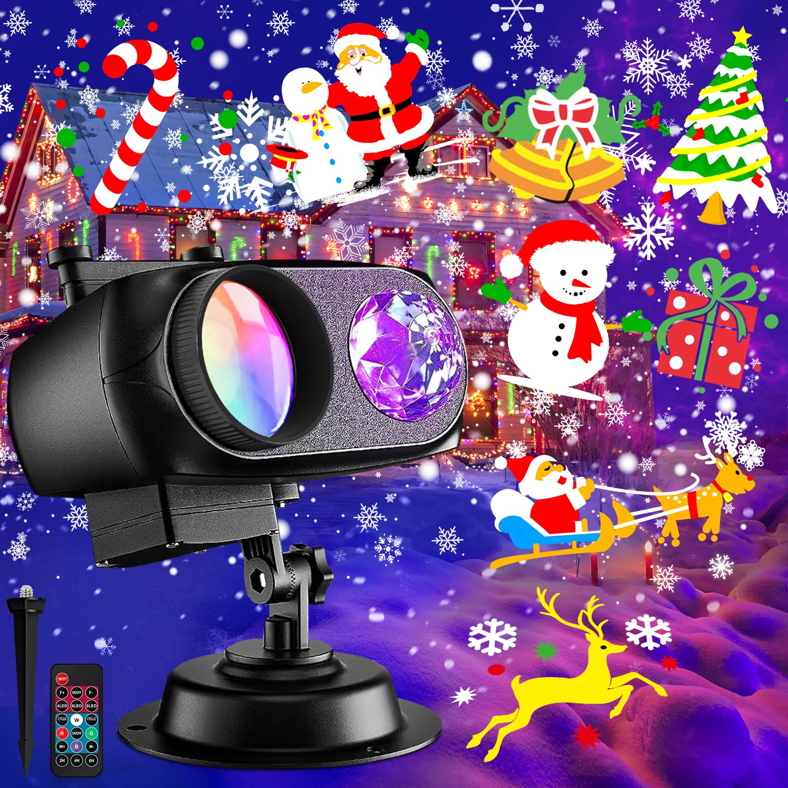 Amazon.com: Christmas Projector Lights Outdoor, Brightness Increase 50% ...