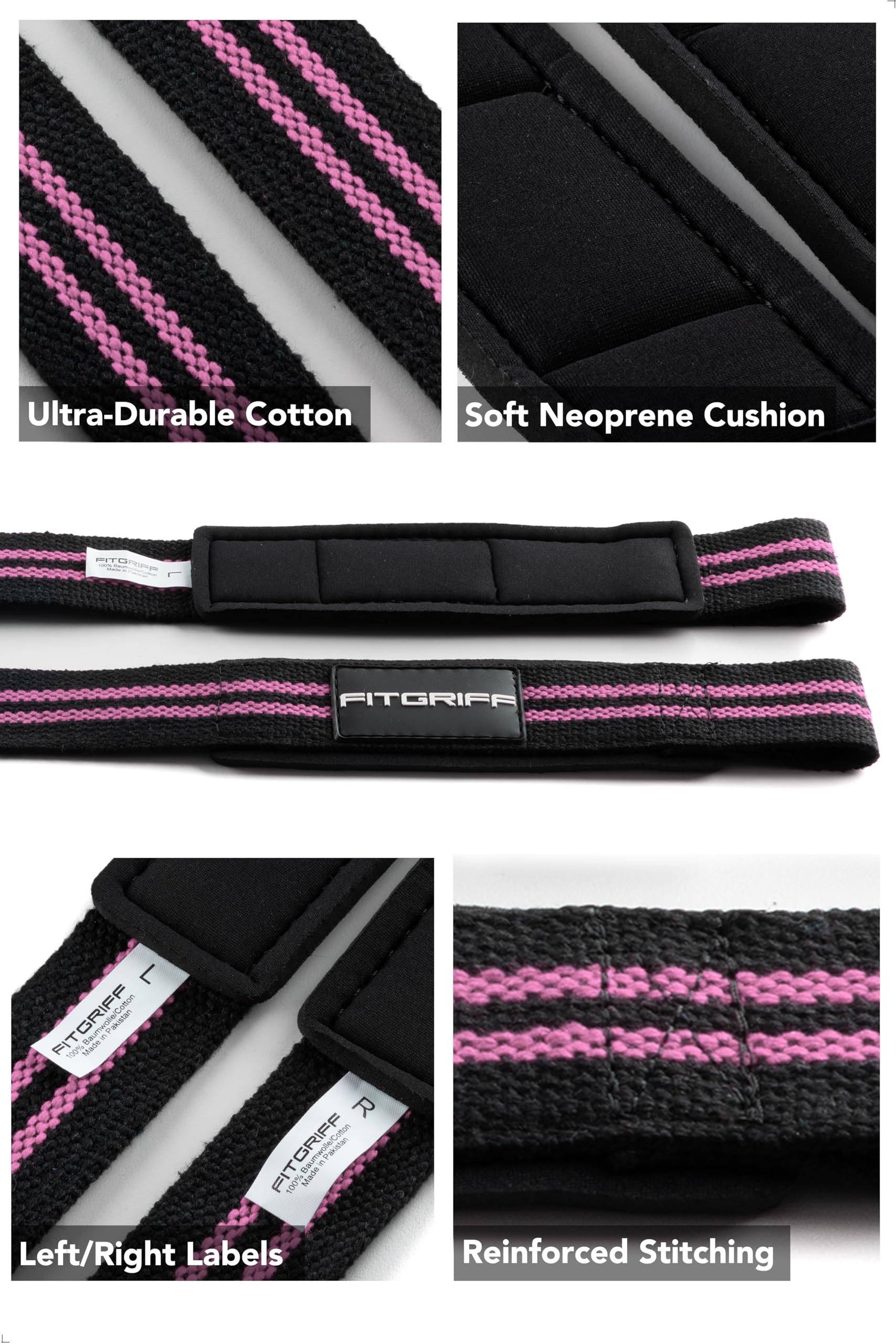 Snapklik.com : Fitgriff Lifting Wrist Straps For Weightlifting, Gym ...