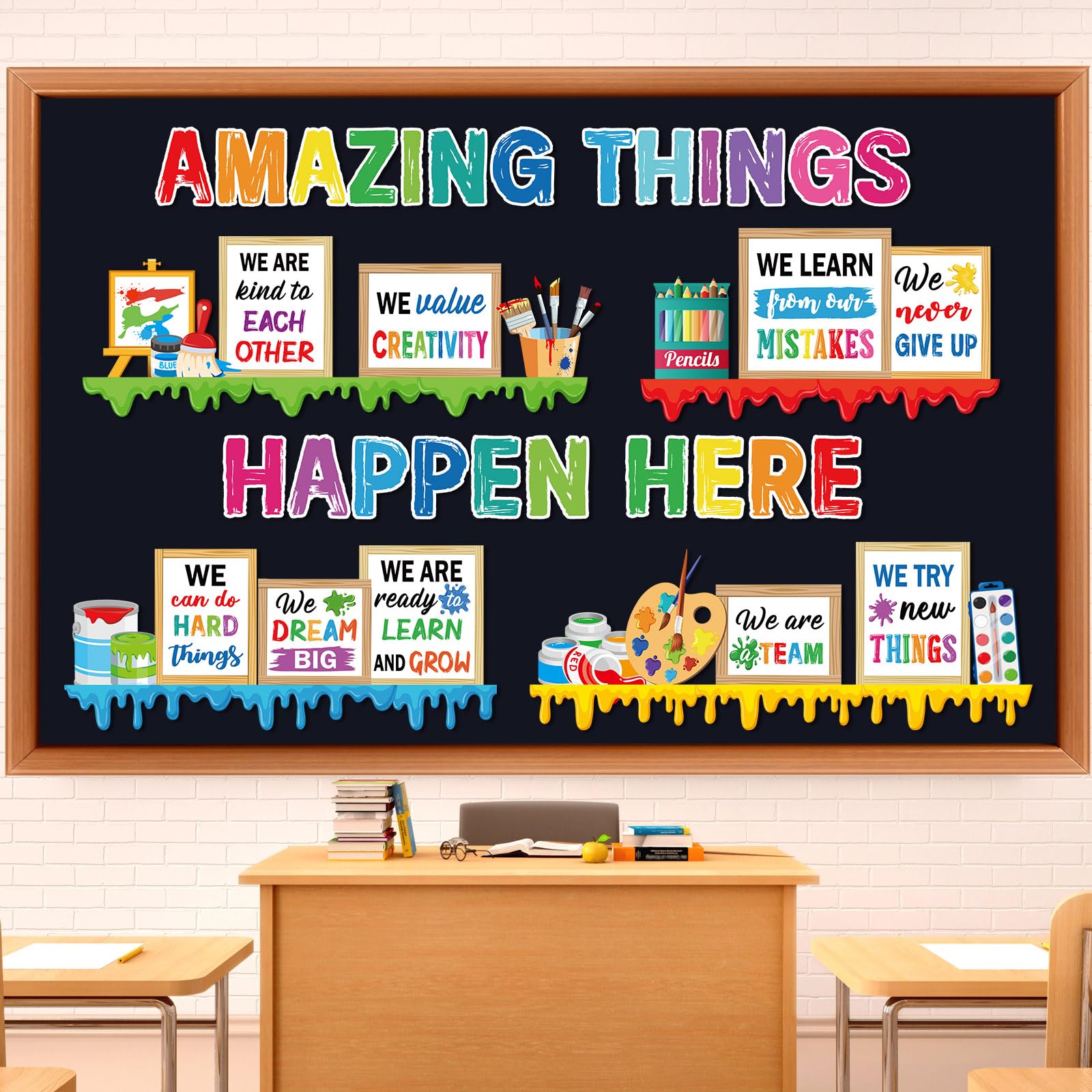 Snapklik.com : Art Theme Bulletin Board Set, Amazing Things Happen Here ...