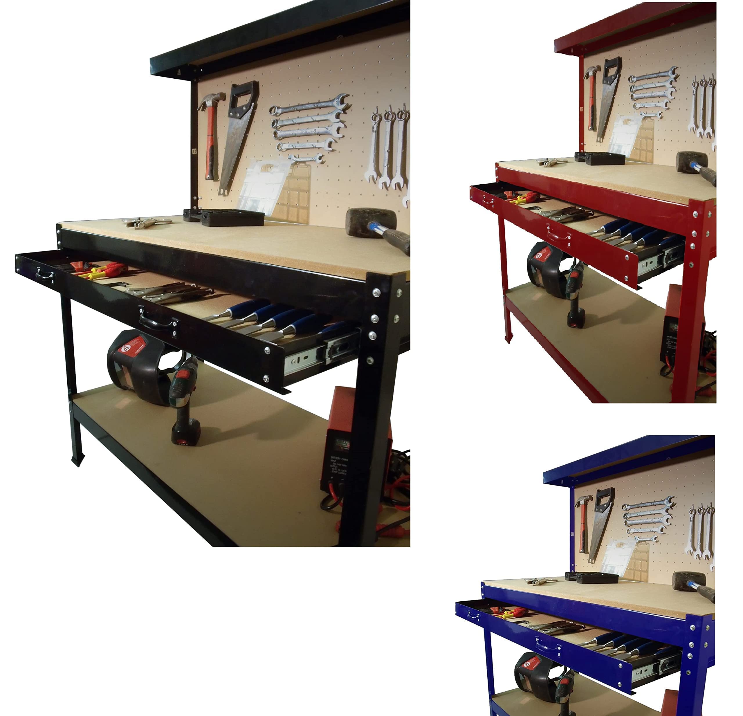 Workbench With Pegboard Heavy Duty Garage Work Bench Diy Workshop ...