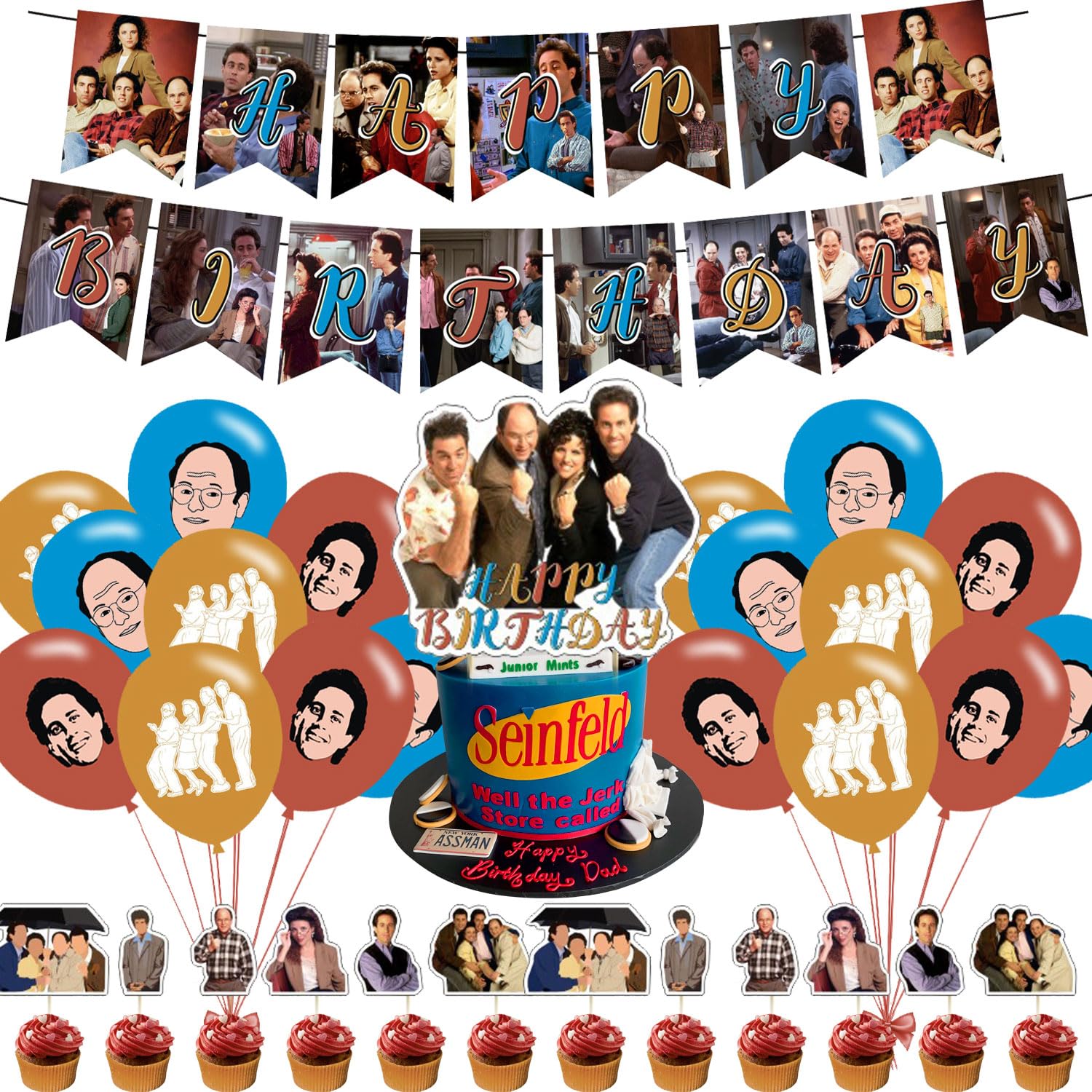 Snapklik.com : AUSDU 32 Pcs Seinfeld Birthday Party Decorations,Party ...
