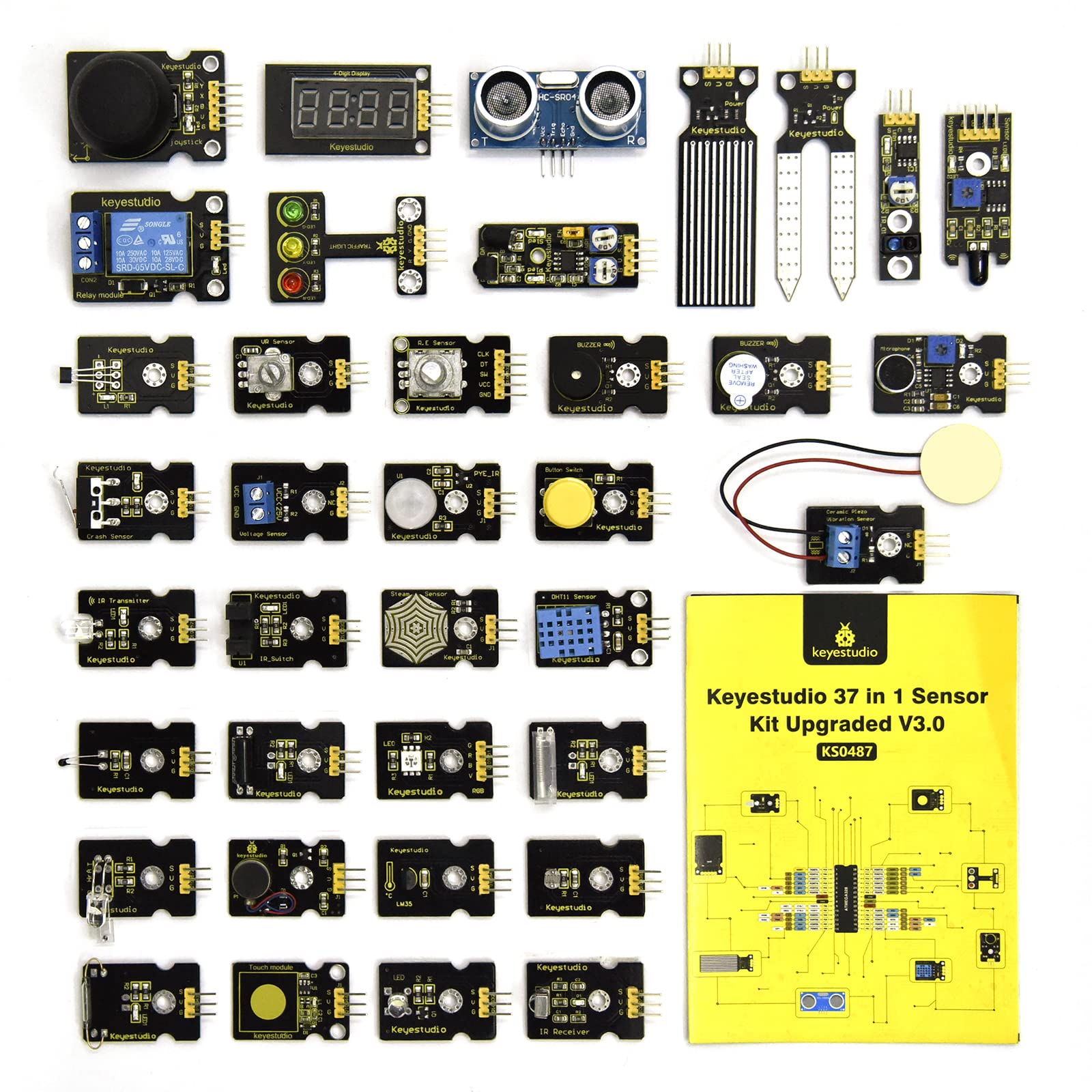 Snapklik.com : KEYESTUDIO 37 In 1 Sensor Starter Kit For Arduino Mega R3 2560 Raspberry Pi ...