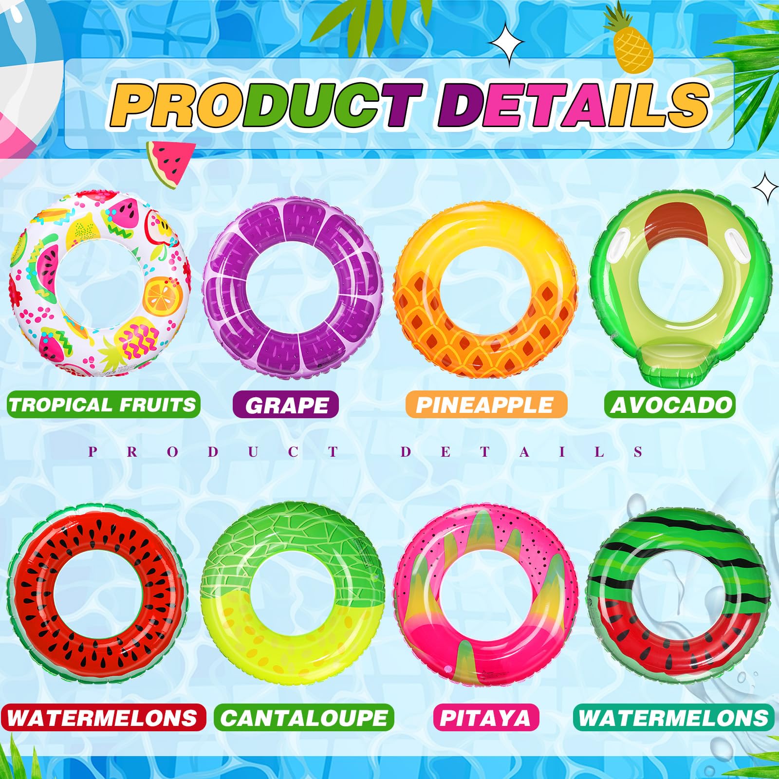 Snapklik.com : Libima 8 Pcs Inflatable Pool Floats For Adults, Swimming ...