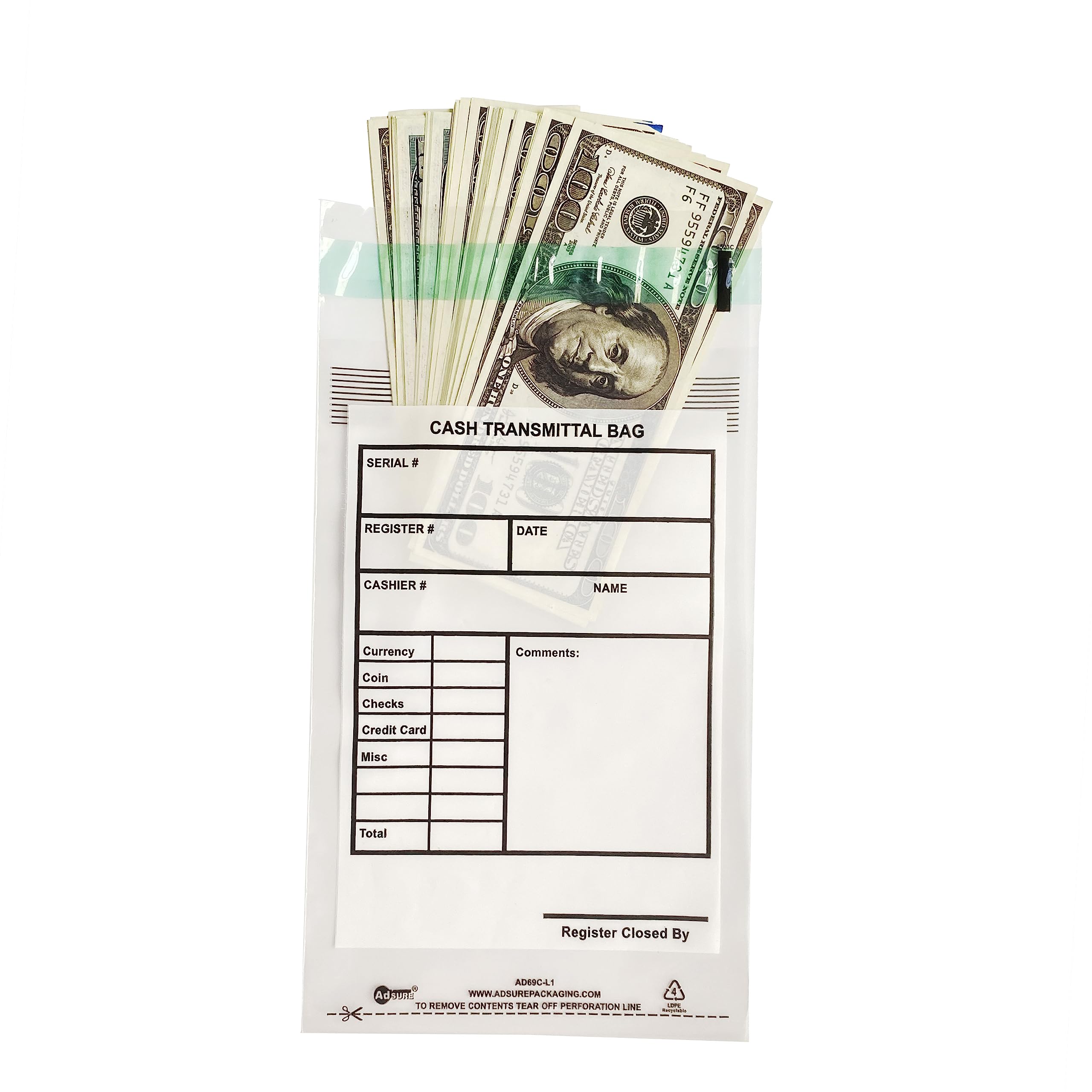 Amazon.com : 500 Pack 6"x 9" Adsure Clear Plastic Small Bank Deposit ...