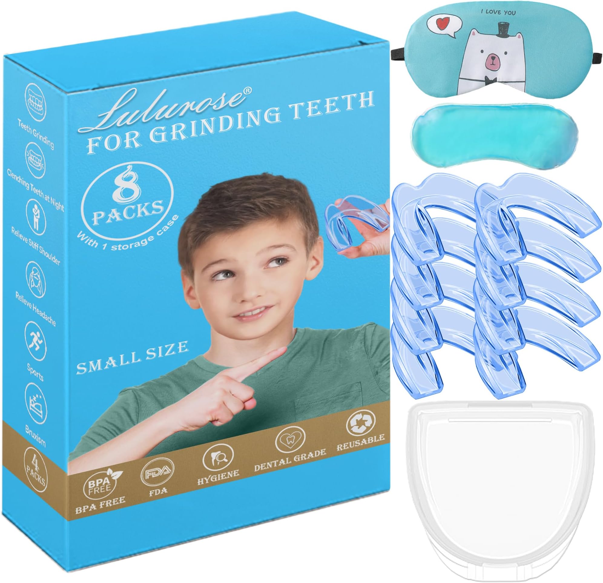 Amazon.com: Kids Mouth Guard Blue for Grinding Teeth 8 Pack Moldable ...