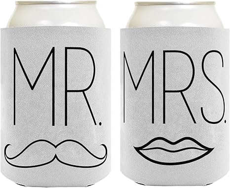 Amazon.com: Bridal Shower Gifts Mr & Mrs Mustache Lips Wedding 2 Pack ...