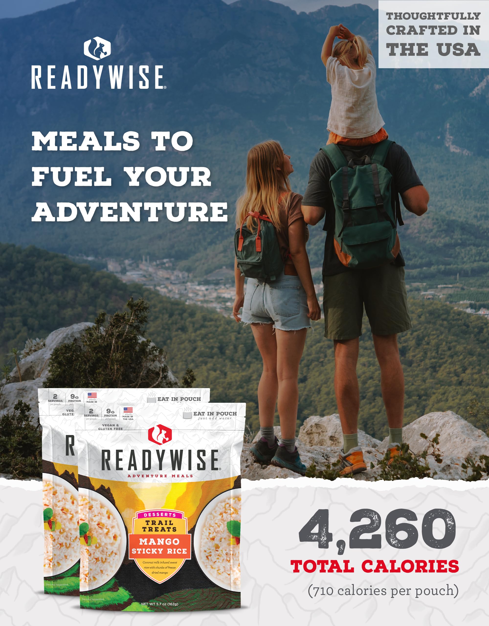 Snapklik.com : READYWISE - Outdoor Mango Sticky Rice, 12 Servings, Pack ...