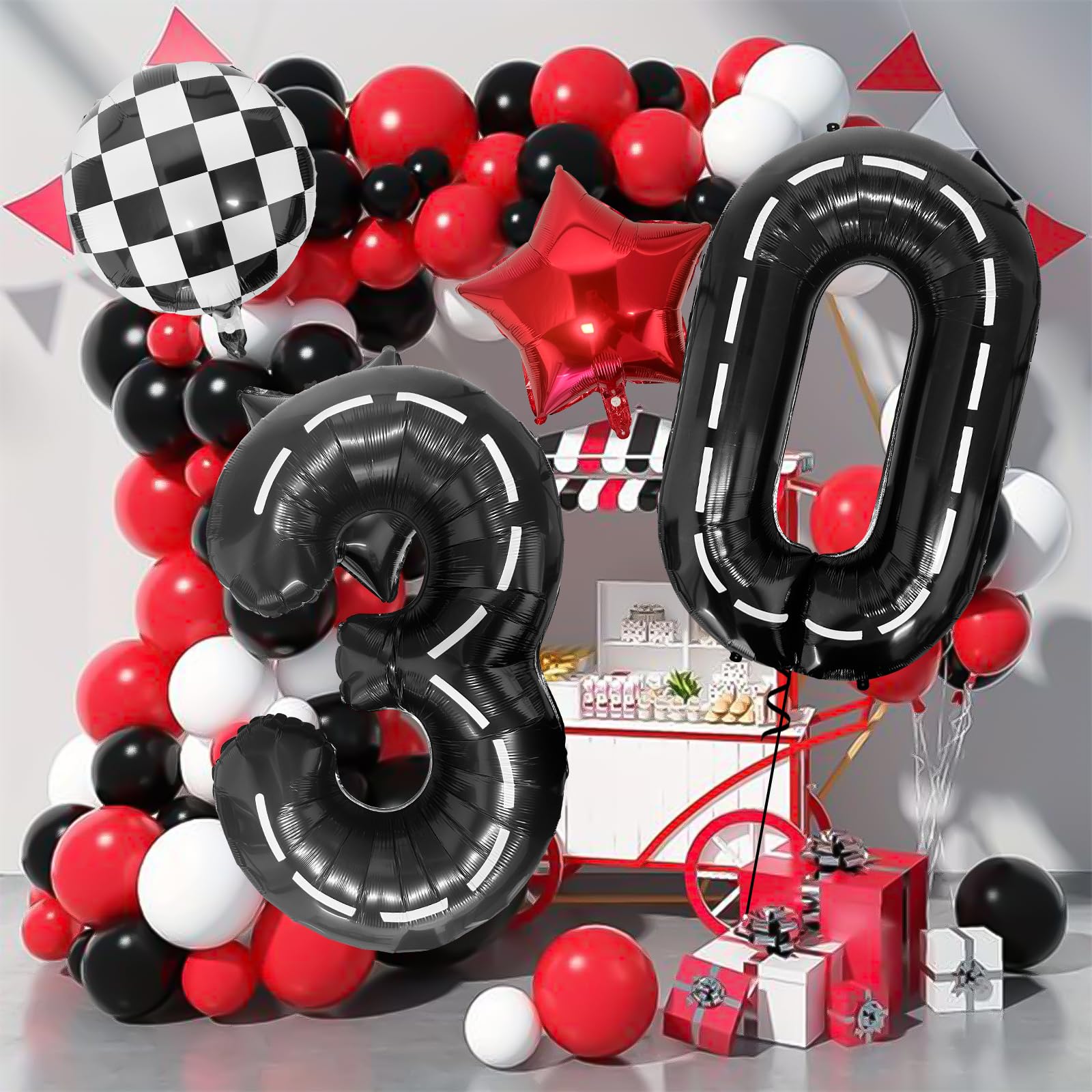 Snapklik.com : Race Car Balloons 40 Inch Racetrack Number 0 Balloon ...