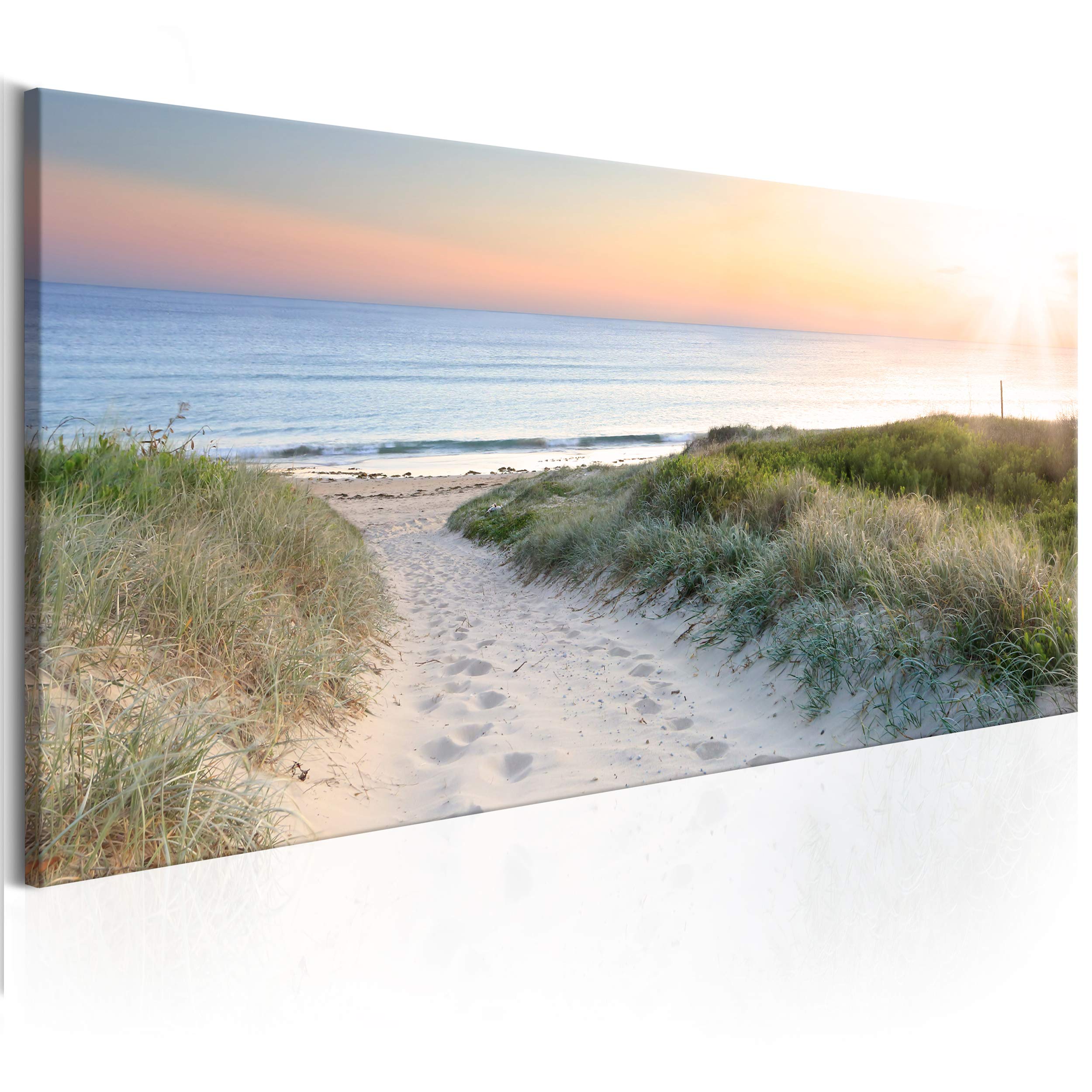 Amazon.de: decomonkey Bilder Strand Meer 120x40 cm XXL 1 Teilig Leinwandbilder Bild auf Leinwand ...
