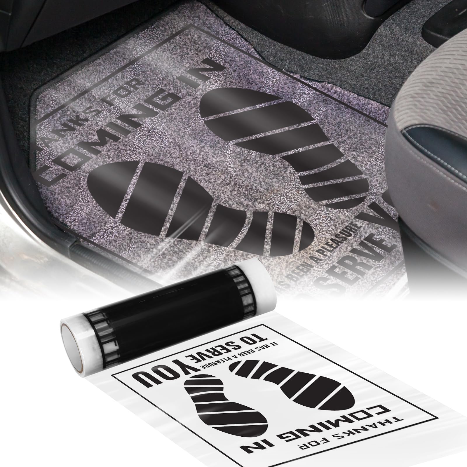Amazon.com: Pushglossy Auto Adhesive Floor Mat Plastic Waterproof Car ...