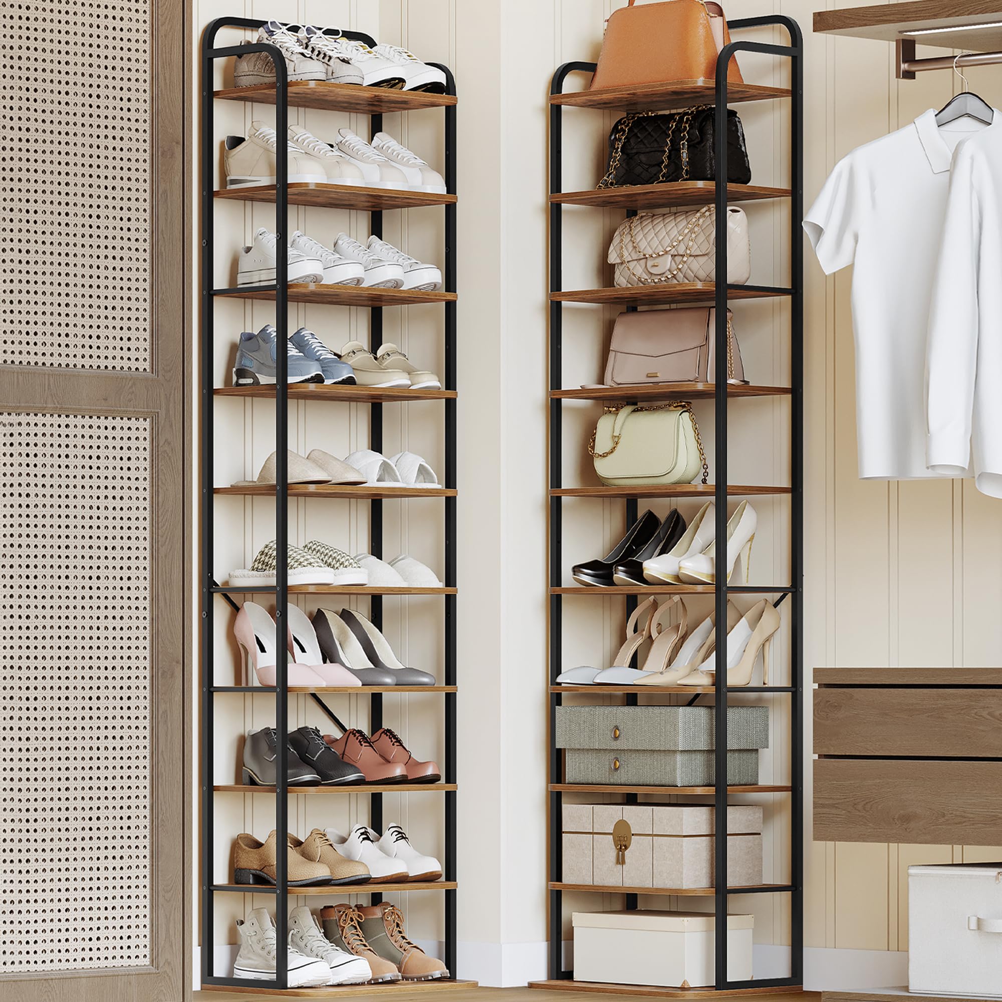 Snapklik.com : 10 Tier Widen Vertical Shoe Rack Set Of 2, Bookshelf ...