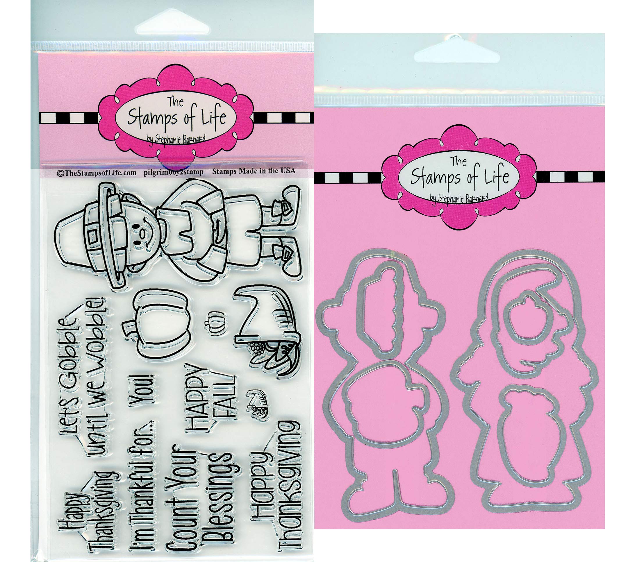 Amazon.com: Pilgrim Thanksgiving Stamps and Dies for Scrapbooking and ...