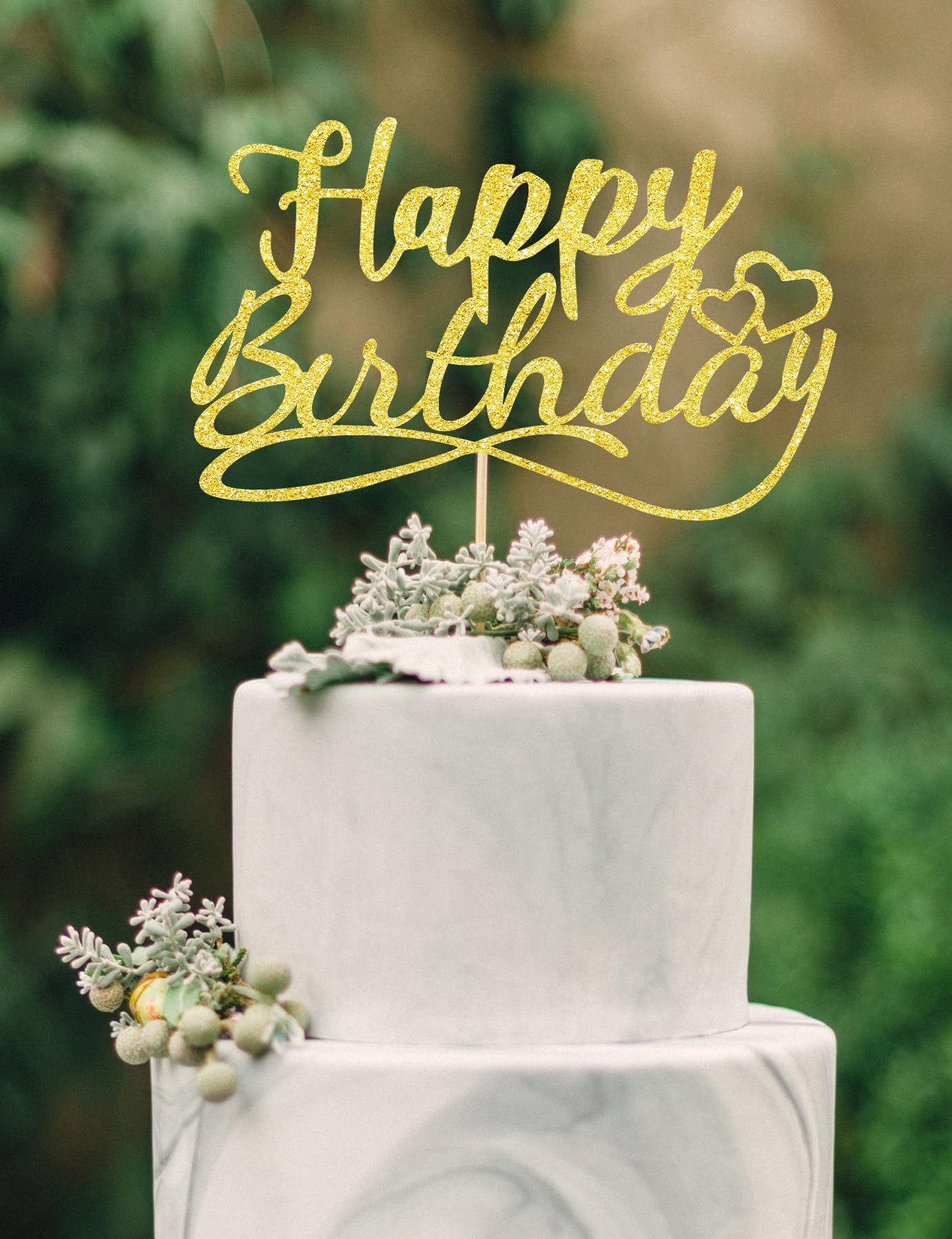 Snapklik.com : Golden Birthday Cake Toppers