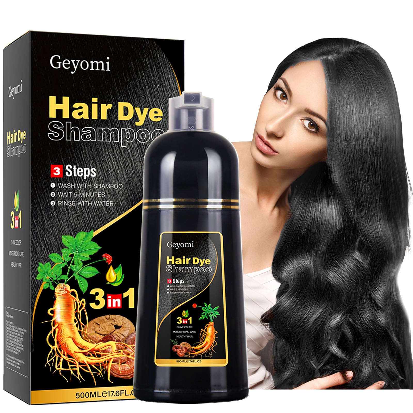 Amazon.com : Herbal Gray Hair Color Shampoo for Women & Men - Long ...