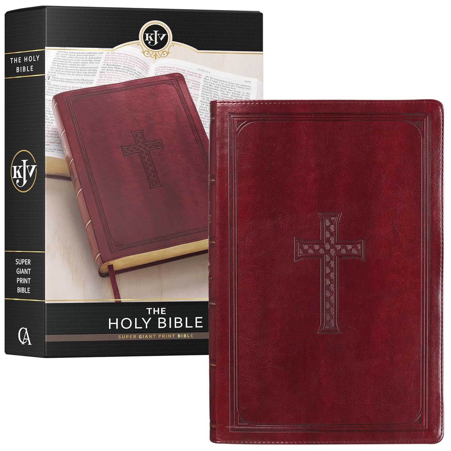 Amazon | KJV Super Giant Print Lux-Leather Burgundy | Bible & Other ...