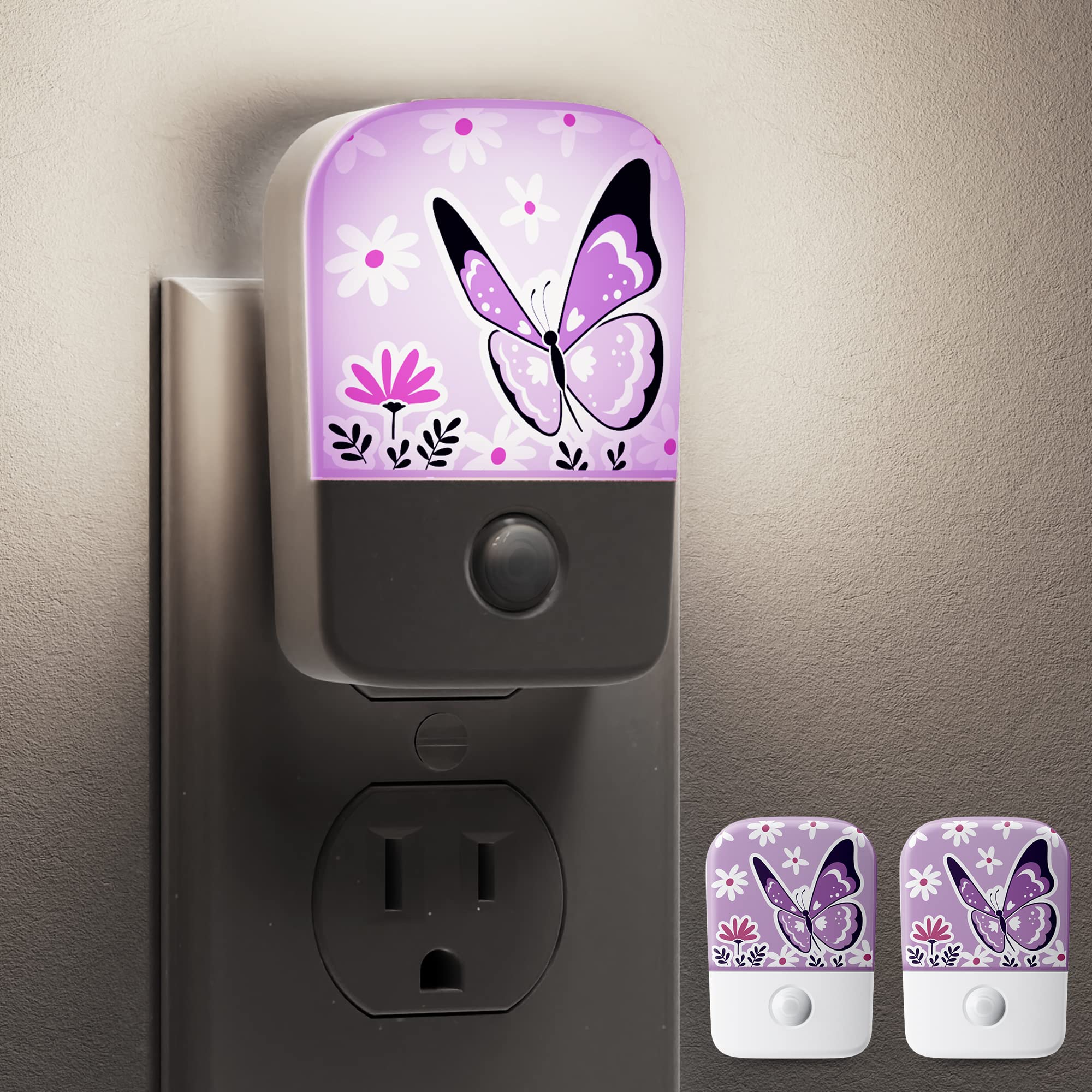 2 Pack Butterfly Night Lights, LOHAS LED Night Light Plug in, Dusk to ...