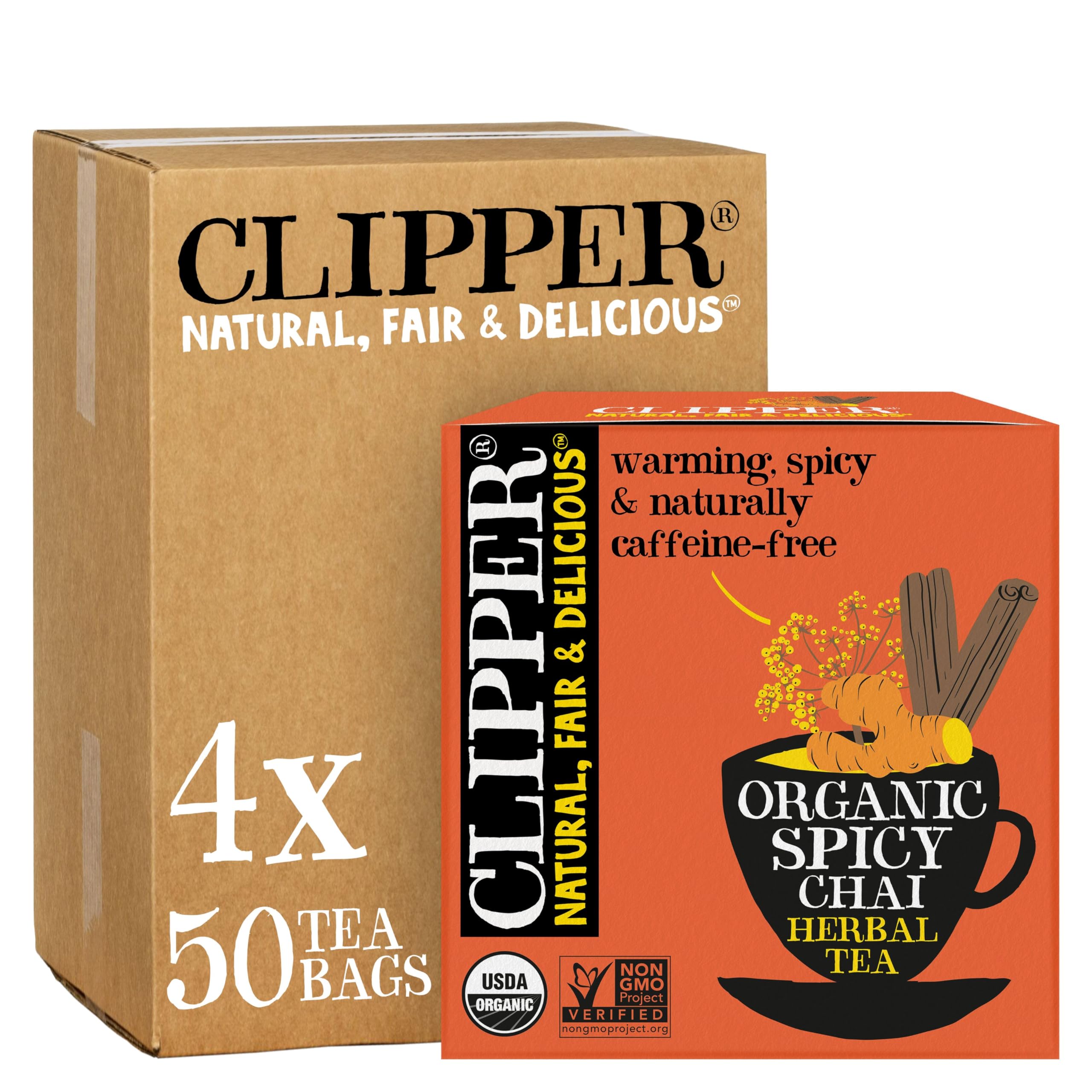 Amazon.com : Clipper Tea Spicy Chai Herbal Tea – Caffeine Free, USDA ...