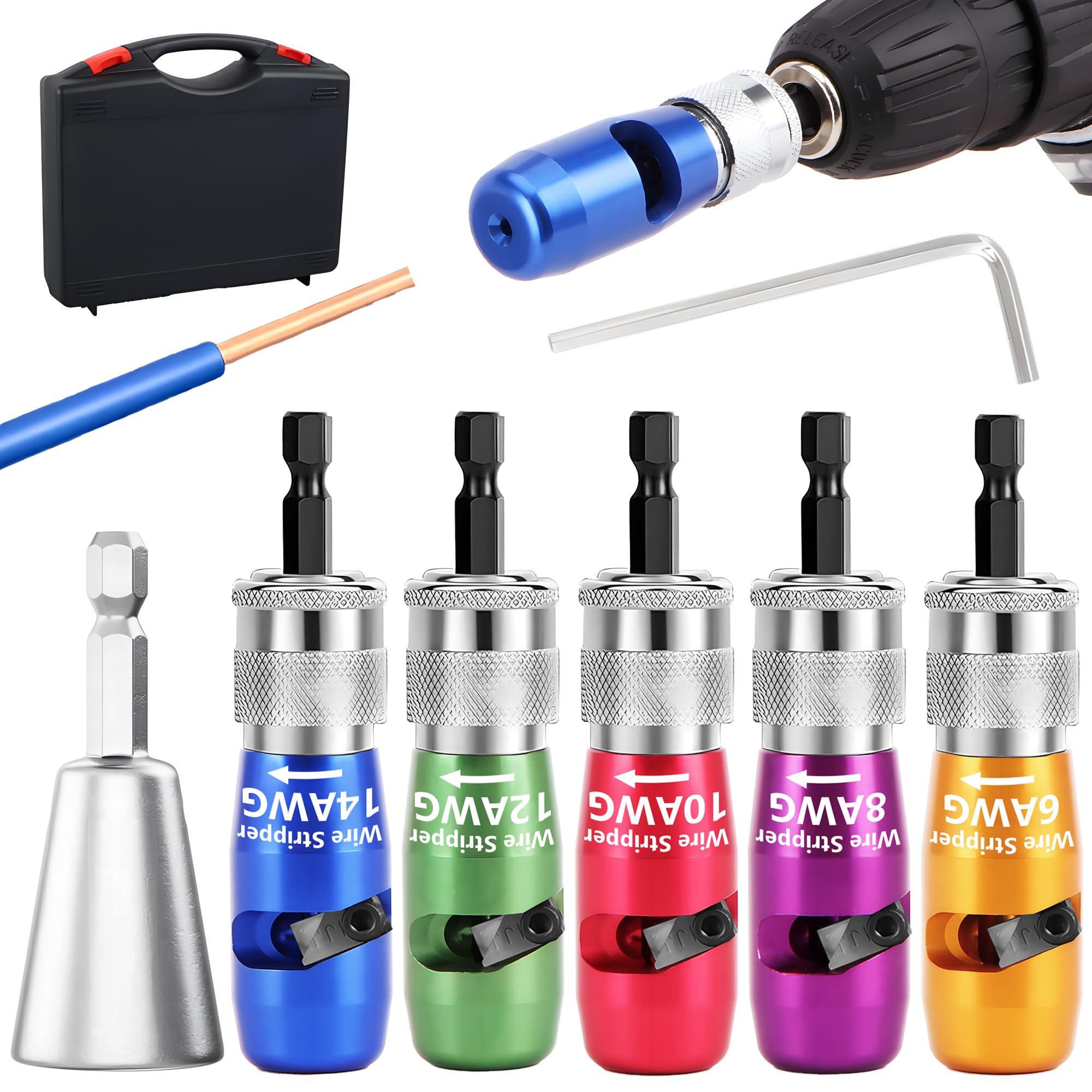 Wire Stripper and Wire Twister for Drill AWG Wire Stripping Wire ...