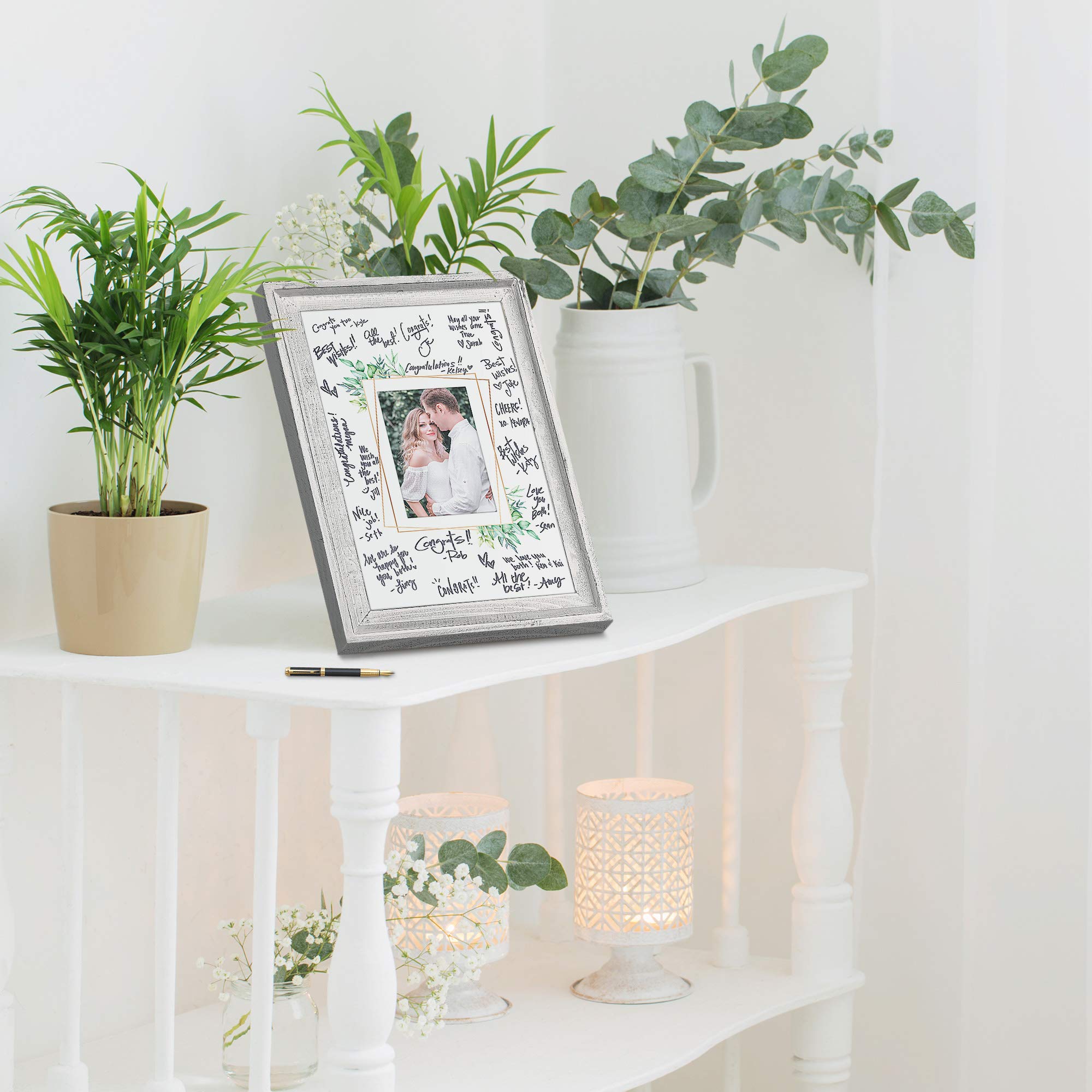 Buy Beautiful Signature Frame Guest Book Alternative - 17x12" Wood ...