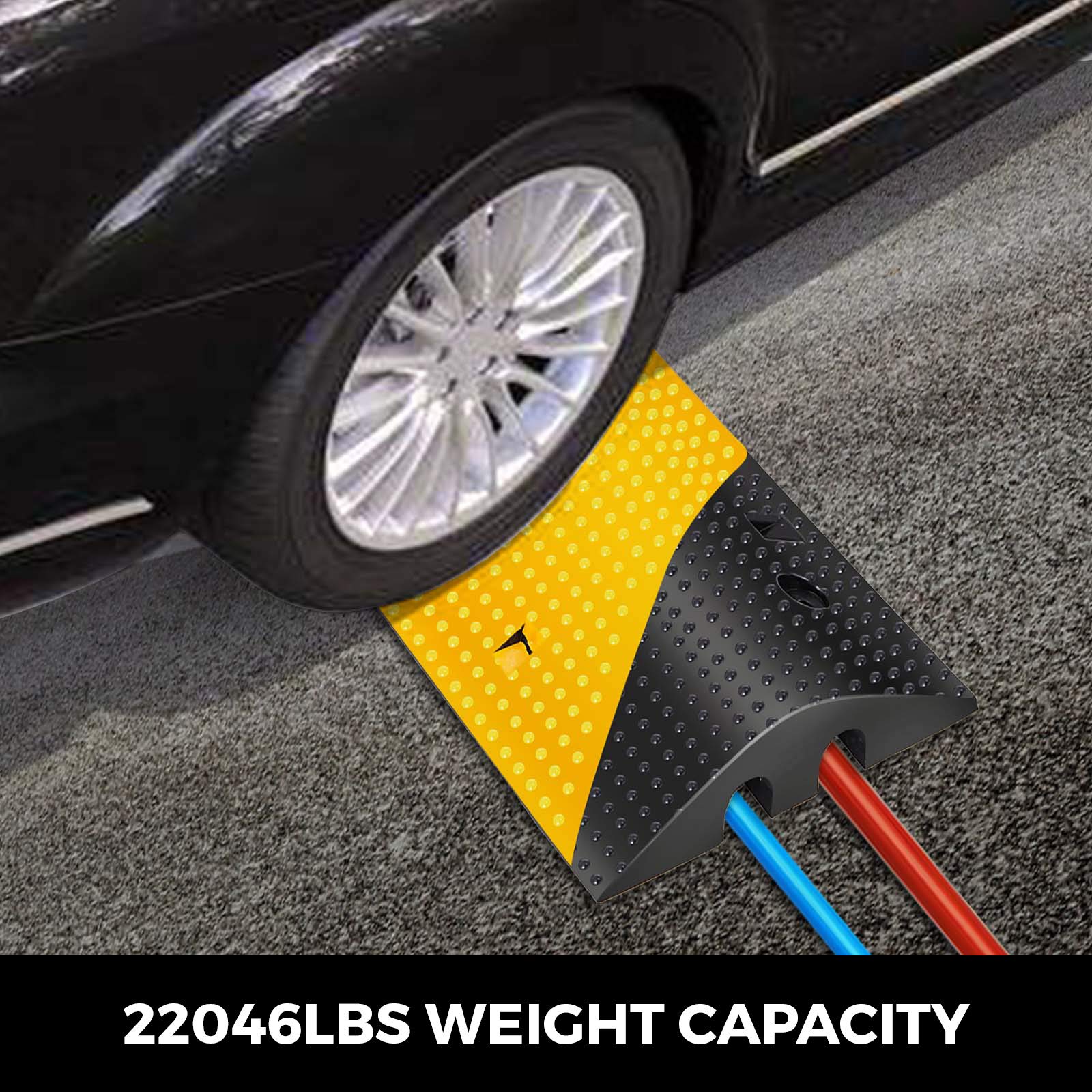 Happybuy 3 Feet Rubber Speed Bump Driveway Modular 22046lbs Load Speed ...