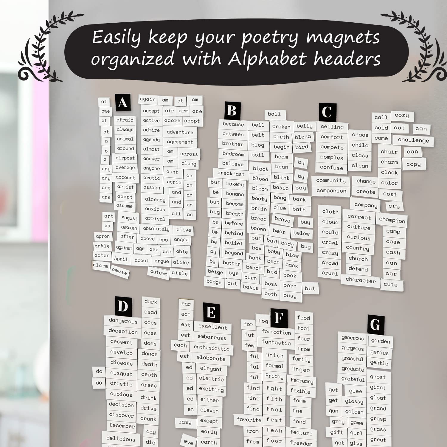 Snapklik.com : 1138 PCS Complete Poetry Magnets Kit, Word Magnet For ...