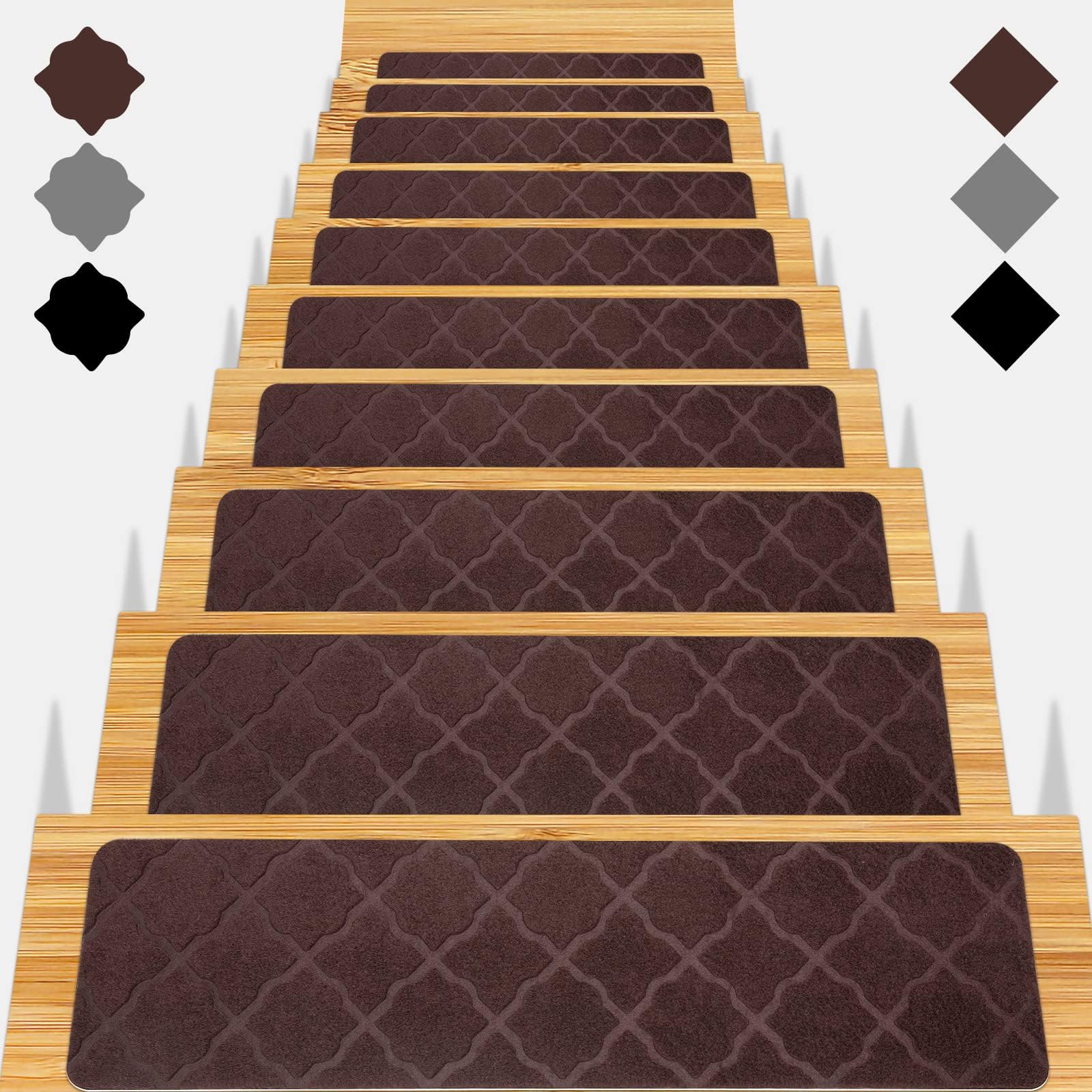 Amazon.com: Stair Treads for Wooden Steps 4pcs - 8x30in Carpet Stairs ...