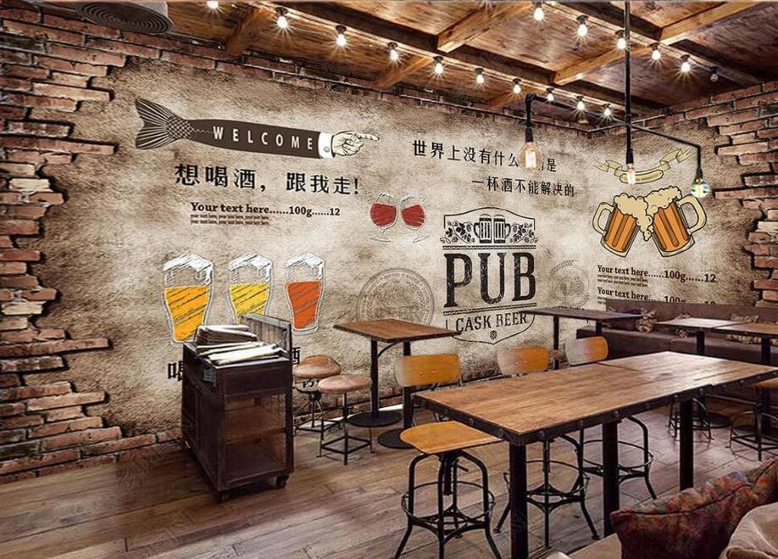 Pub Wall Design Alankaar Interior 3d Bar Wallpaper At ₹ 55/sq Ft In