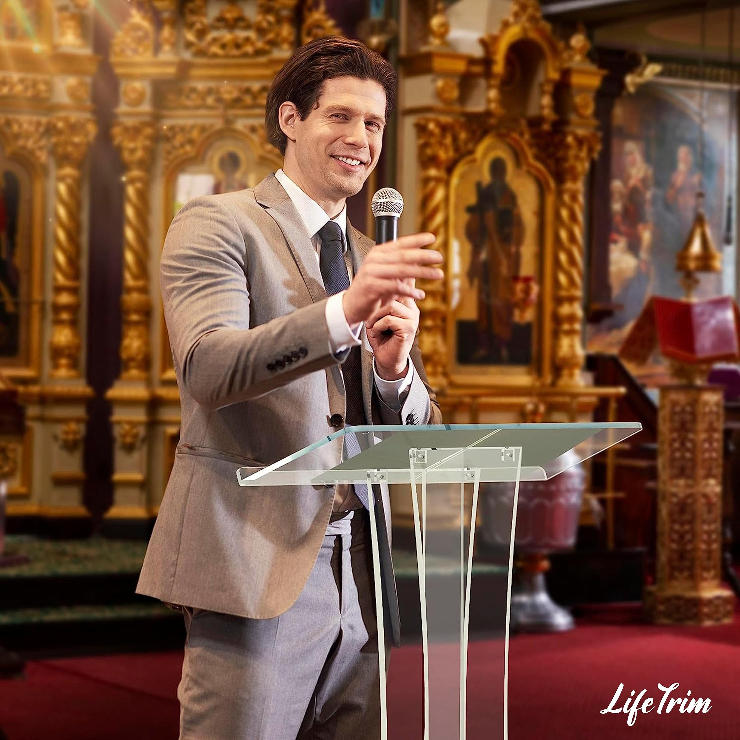 Snapklik.com : Acrylic Podium Stand Portable Pulpits For Churches Clear ...