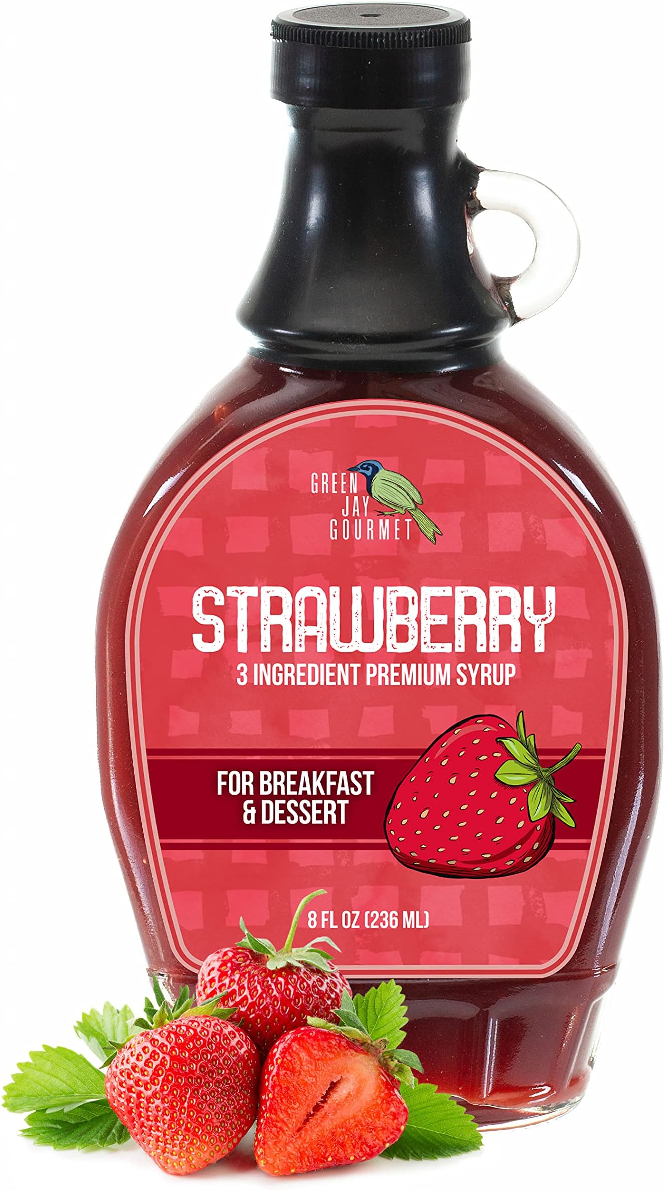 Amazon.com : Green Jay Gourmet Strawberry Syrup - 3 Ingredient Premium ...