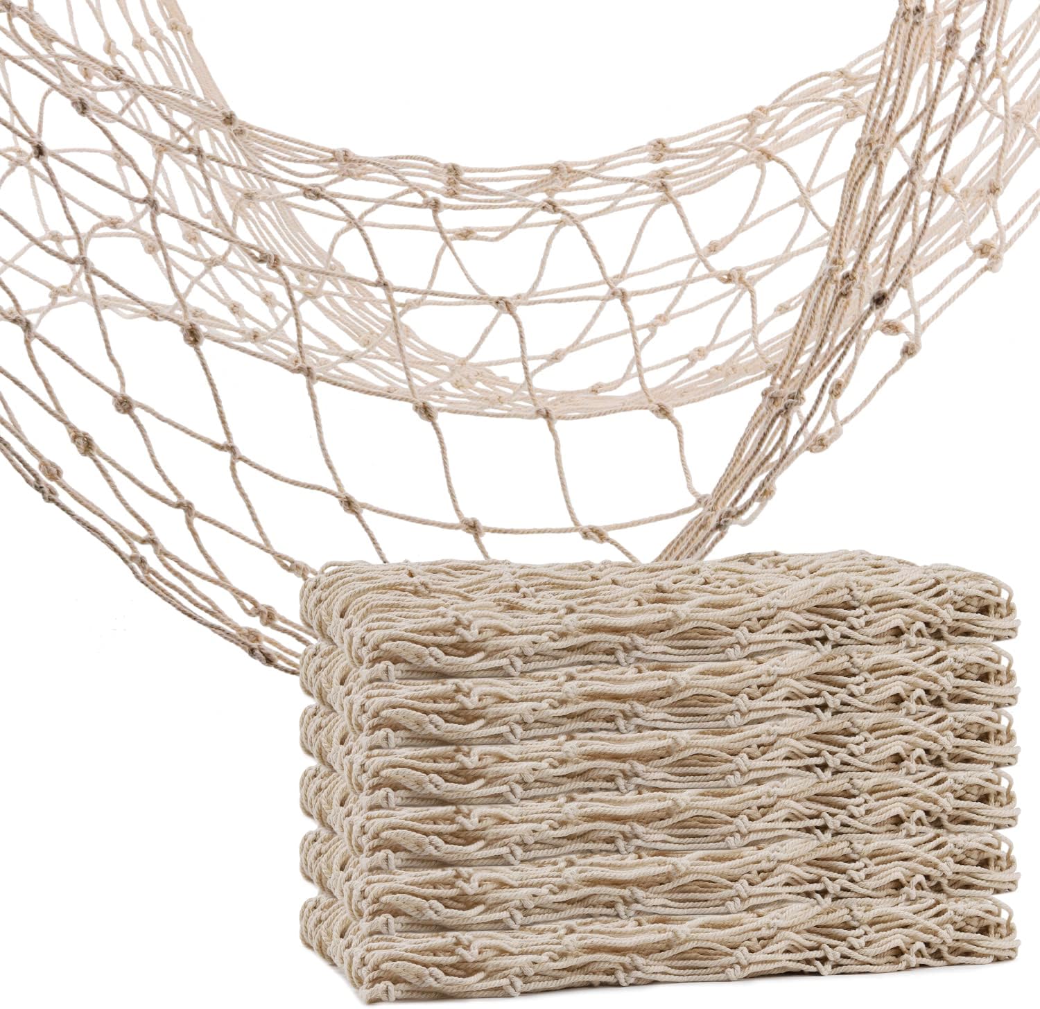 Amazon.com: Fish Net,6 Pack Natural Fish Net Decorative Cotton Fishnet ...