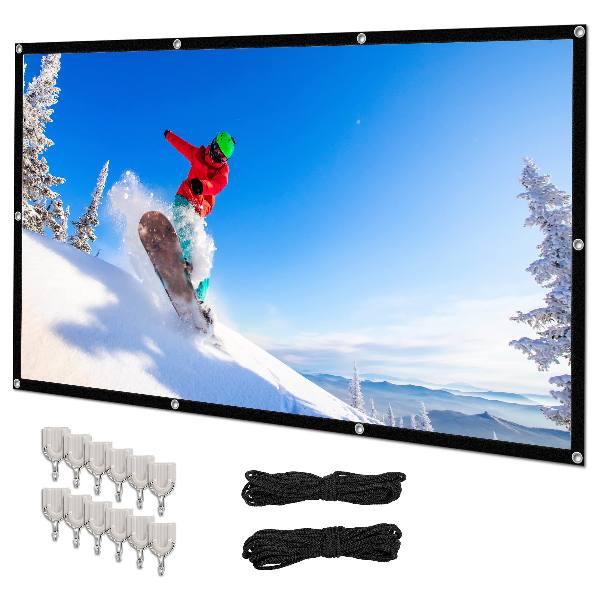 Amazon.com: Ultimaxx 120 Inch White Foldable Portable Projector Screen ...