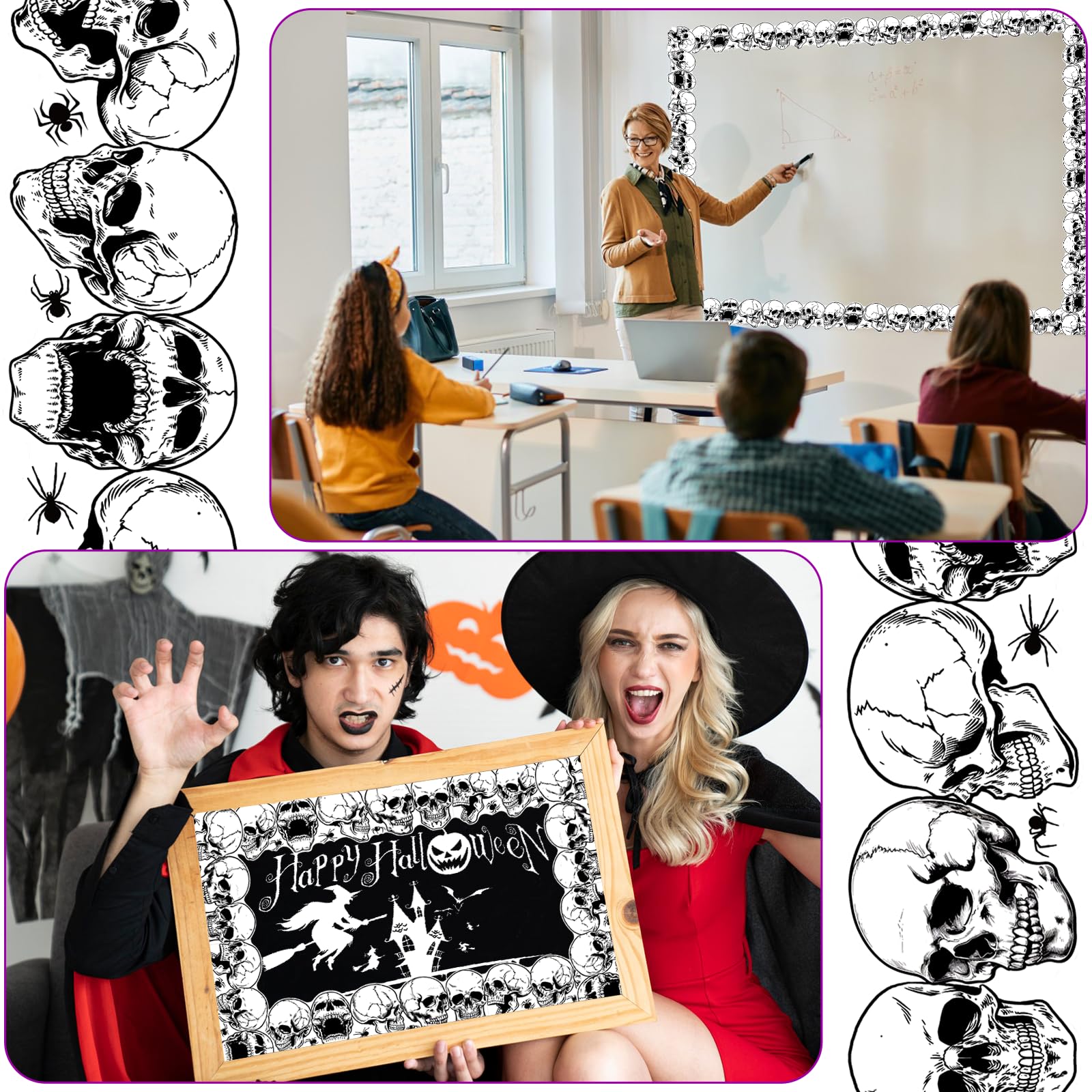 Snapklik.com : Halloween Bulletin Board Border, 65.6Ft Halloween Skull ...