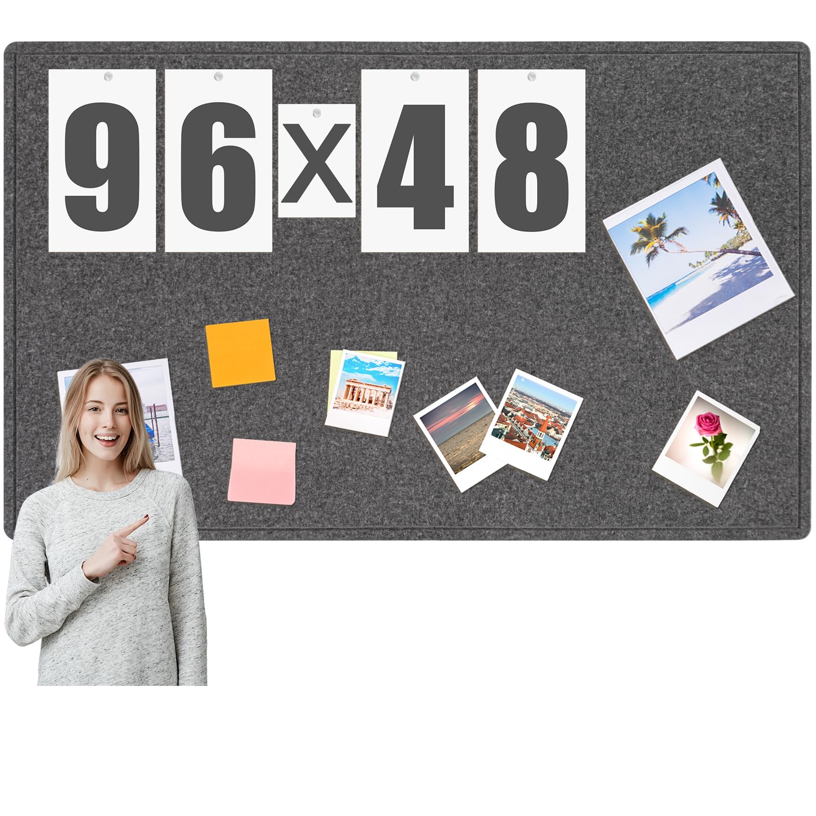 Amazon.com : SmoothNovelty Felt Extra Large Bulletin Board, 96 x 48 ...