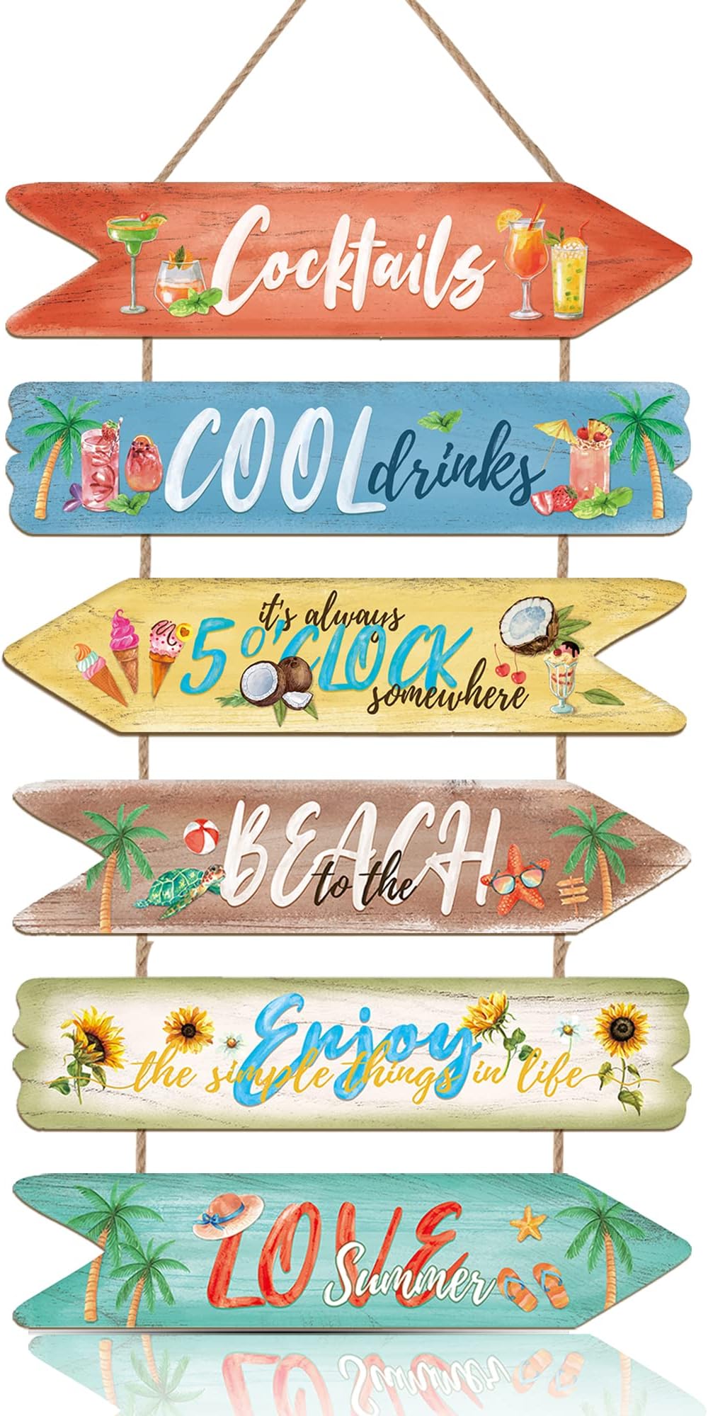 Amazon.com: FWIEXA Summer Beach Wood Sign Plaques(11.81” x 4.33 ...
