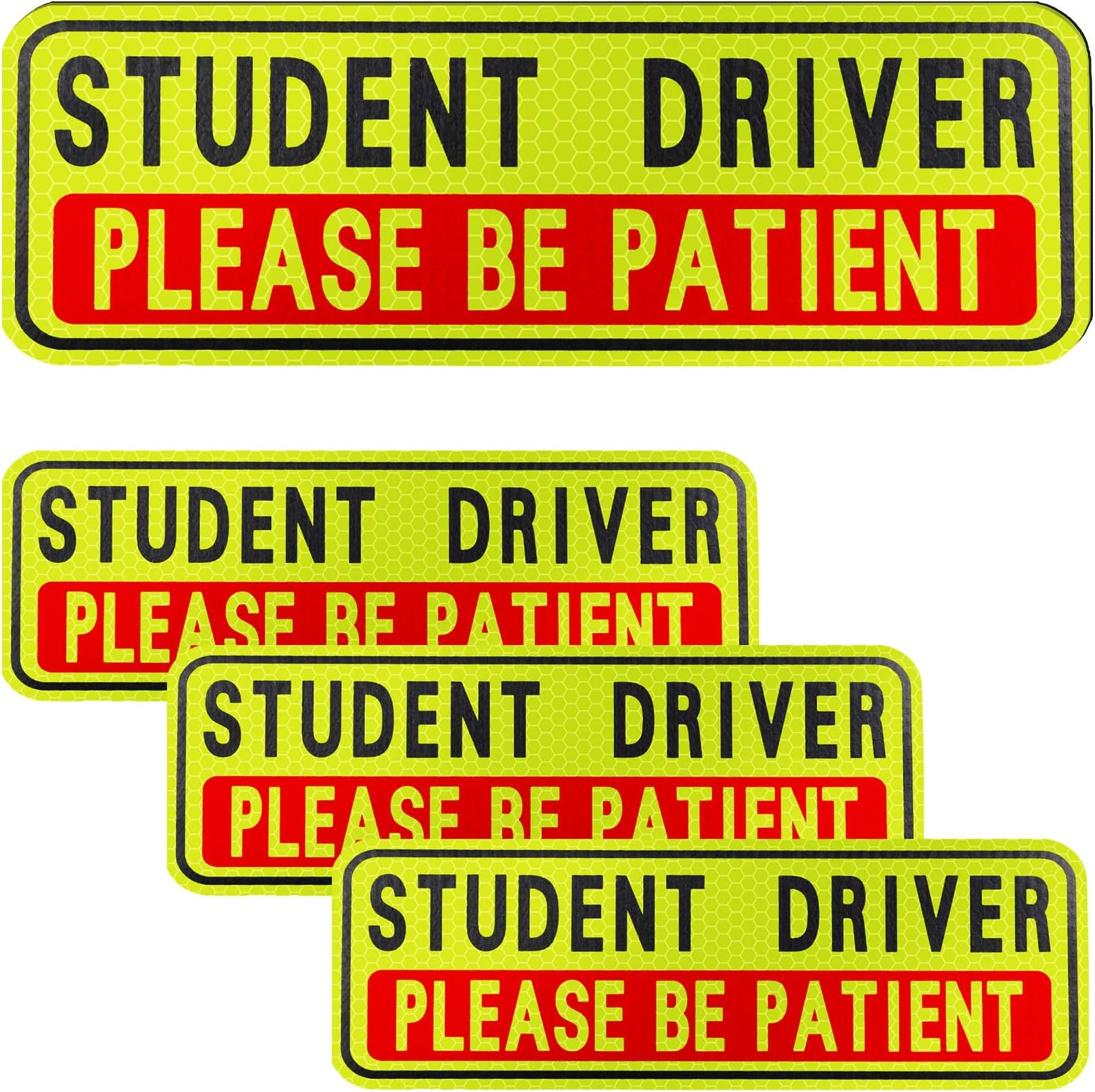 Amazon.com: Set of 3 Student Driver Magnet for Car - Reflective Student ...