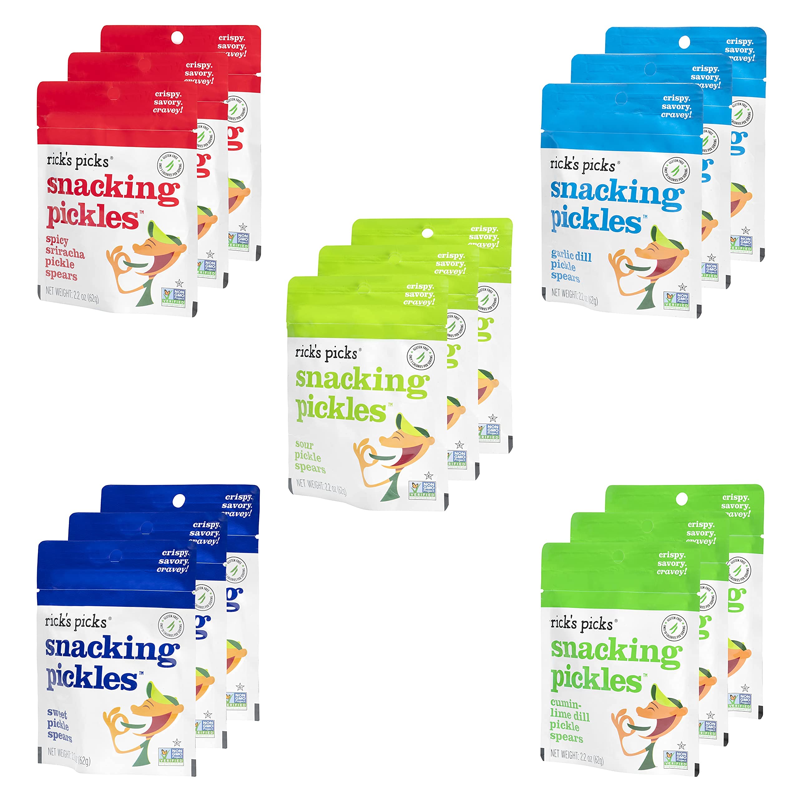 Snapklik.com : Ricks Picks Snacking Pickles, Tasters Variety Pack ...