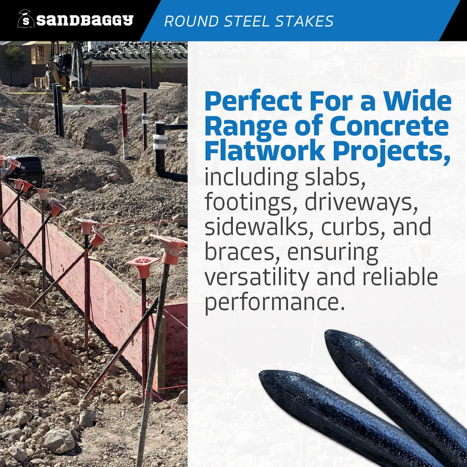 Reusable Round Concrete Forms 18" Round Steel Concrete Form Stakes