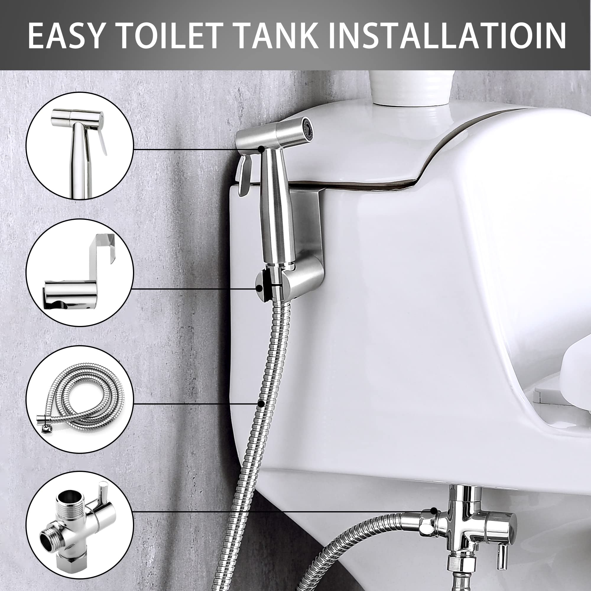 Bidet Sprayer for Toilet, Hanbuluo Handheld Bidet Attachment for Toilet ...