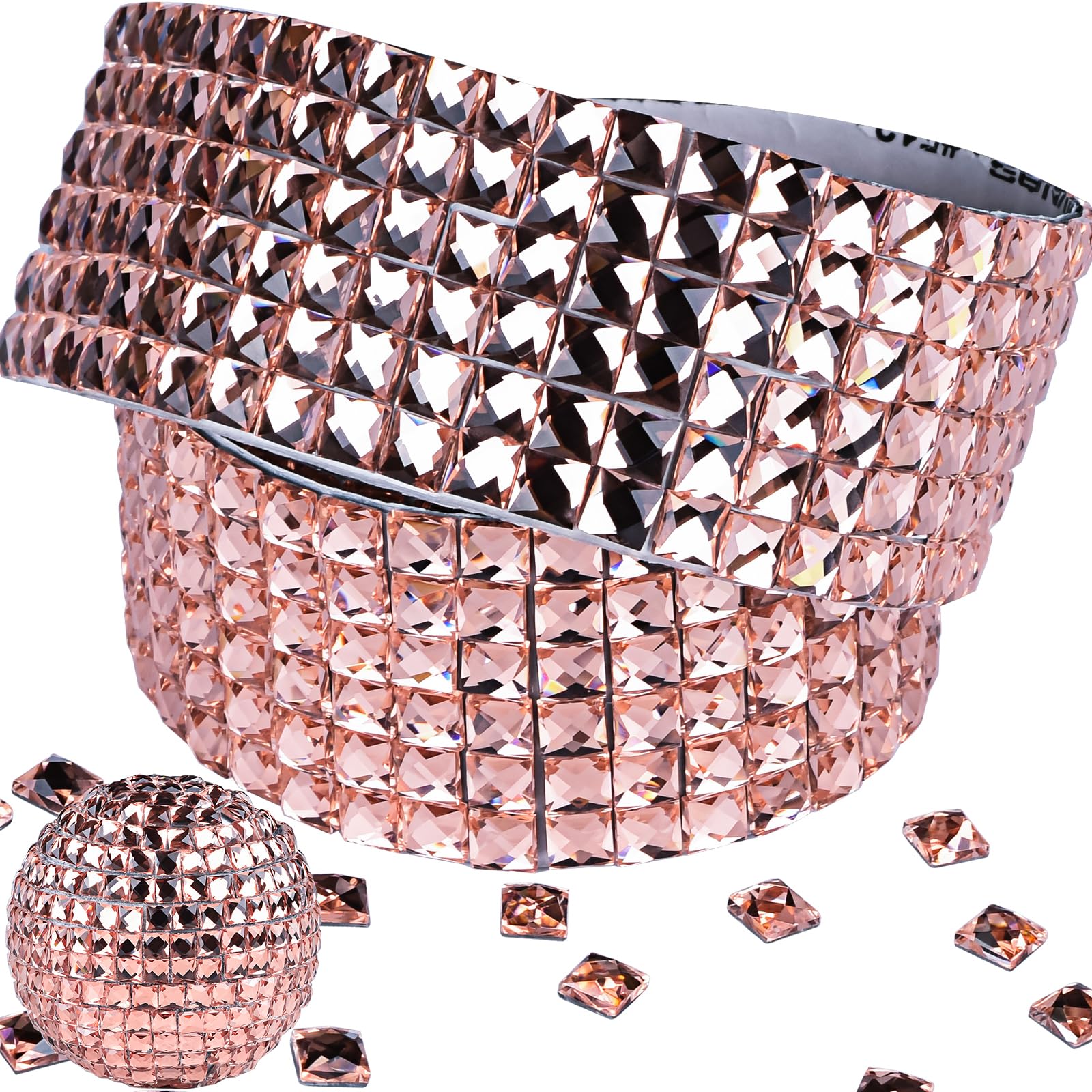 Amazon.com: Biutityer 1104 Pieces 5mm Rose Gold Glass Self-Adhesive ...