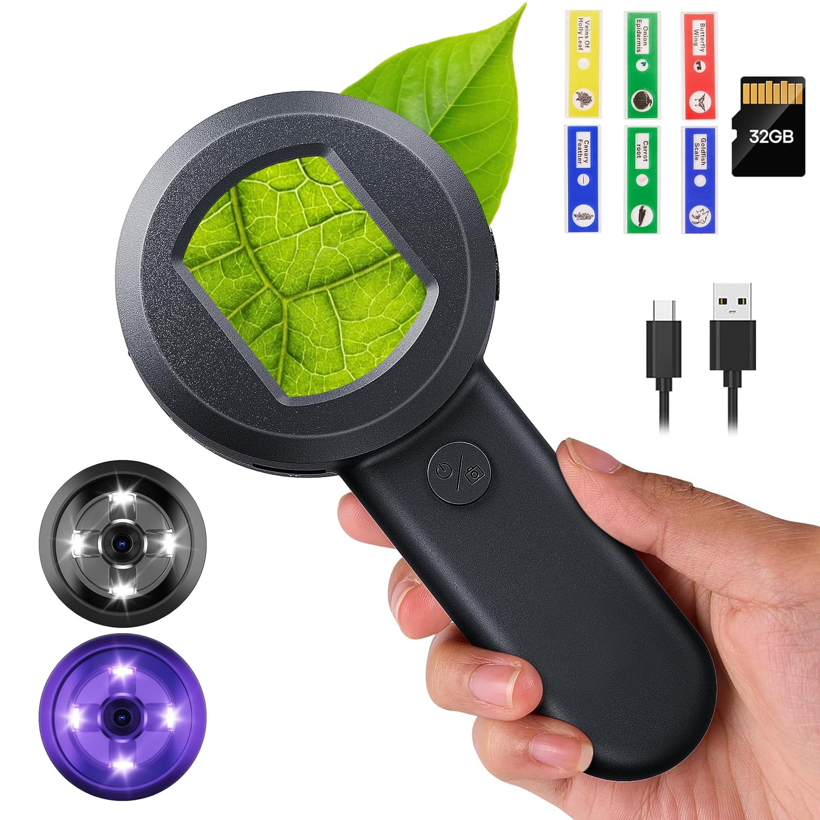 Angju Digital Microscope, Handheld Coin Magnifier with Light for Error ...