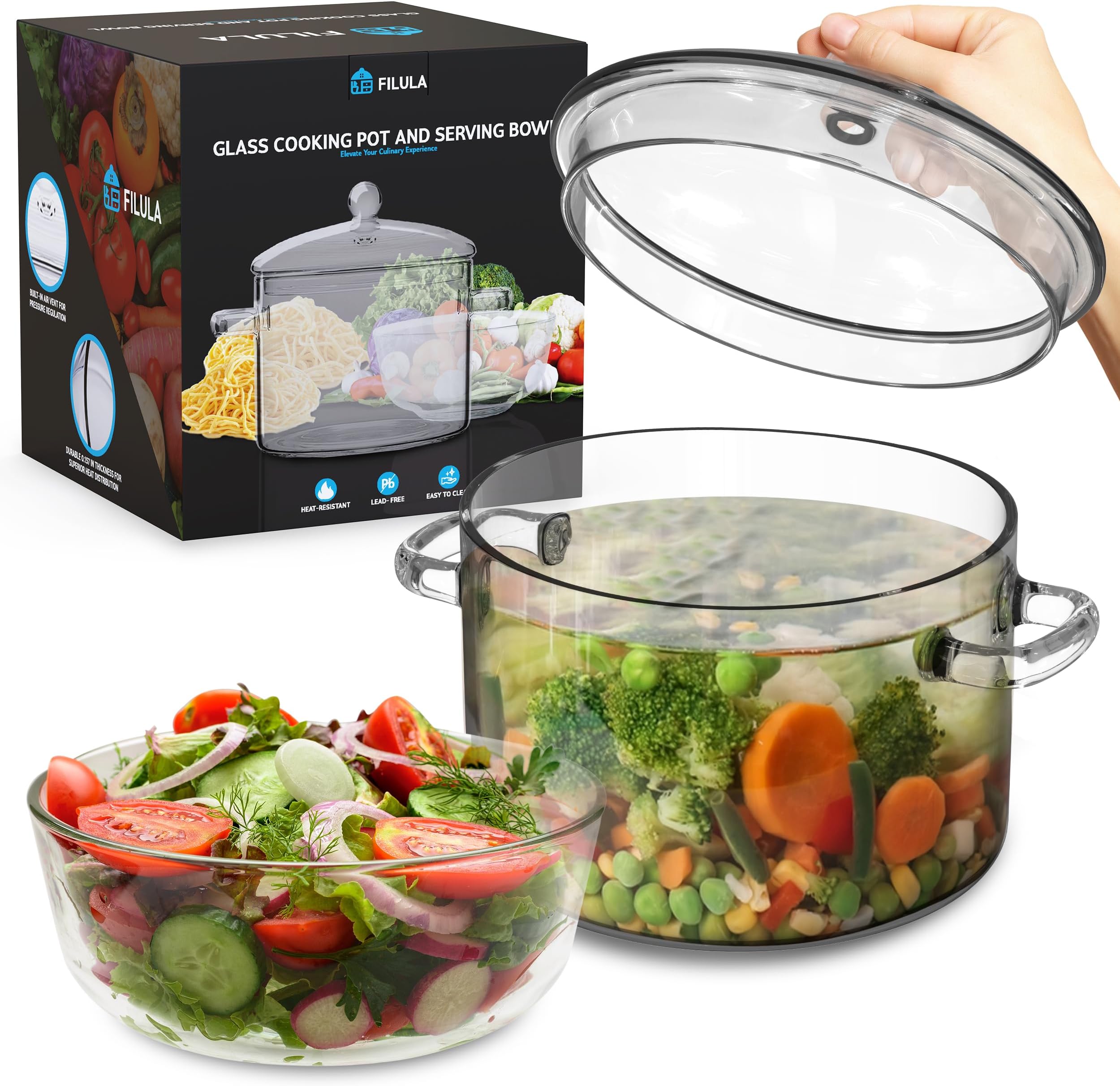 Amazon.com: Visions 1.5 Liter Amber Glass Saucepan: Home & Kitchen
