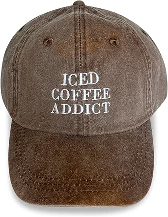 ValDesigns Iced Coffee Addict Brown Baseball Cap for Coffee Lovers ...
